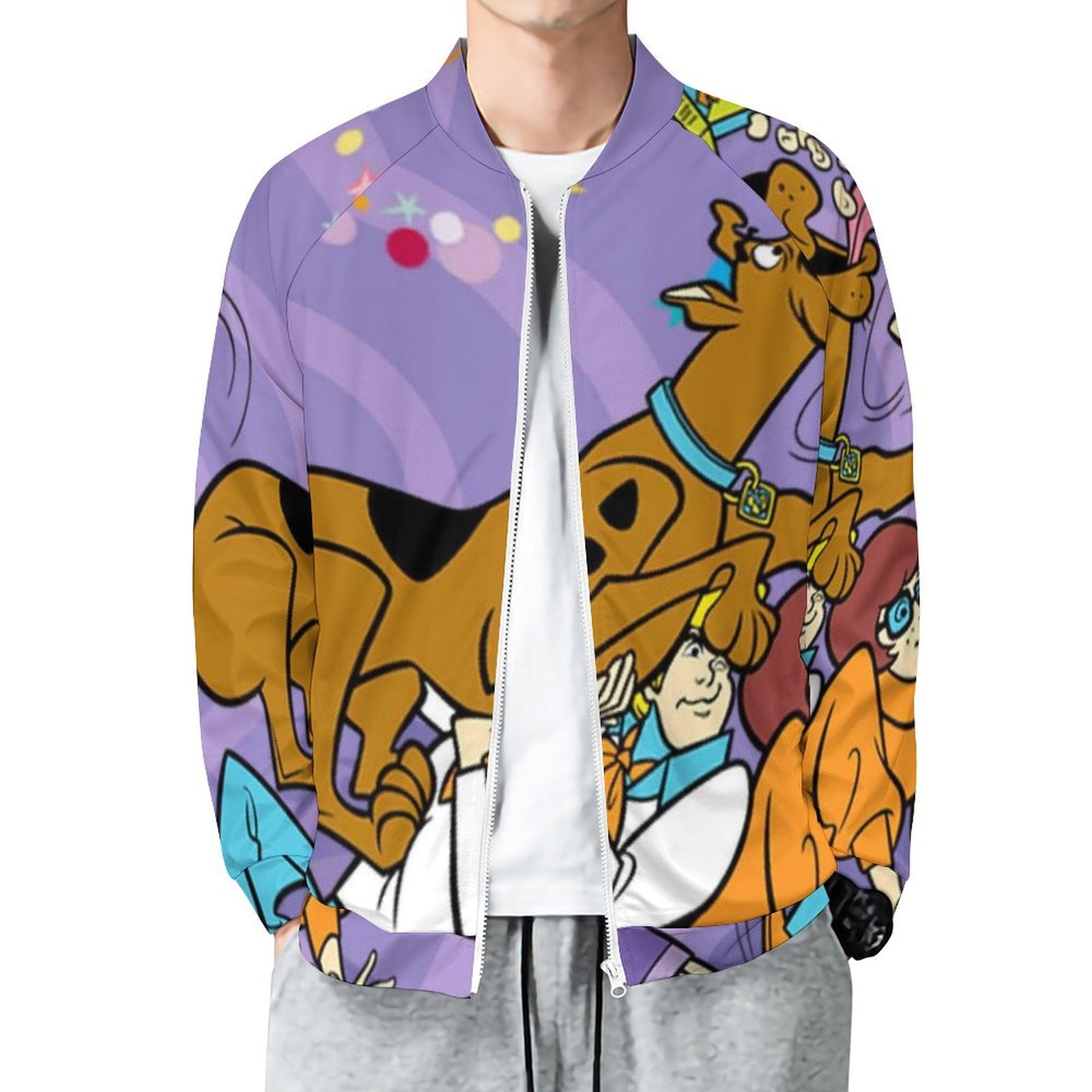 Scooby Doo Fashion Jacket Mens Windbreaker Coat Lightweight Zipper ...