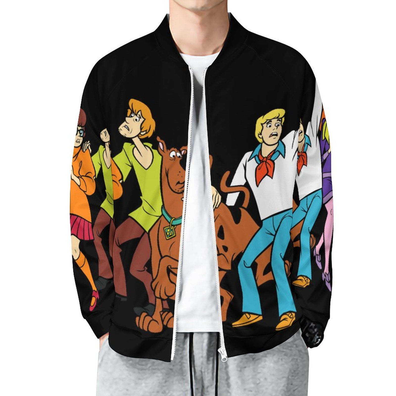 Scooby Doo Fashion Jacket Mens Windbreaker Coat Lightweight Zipper ...