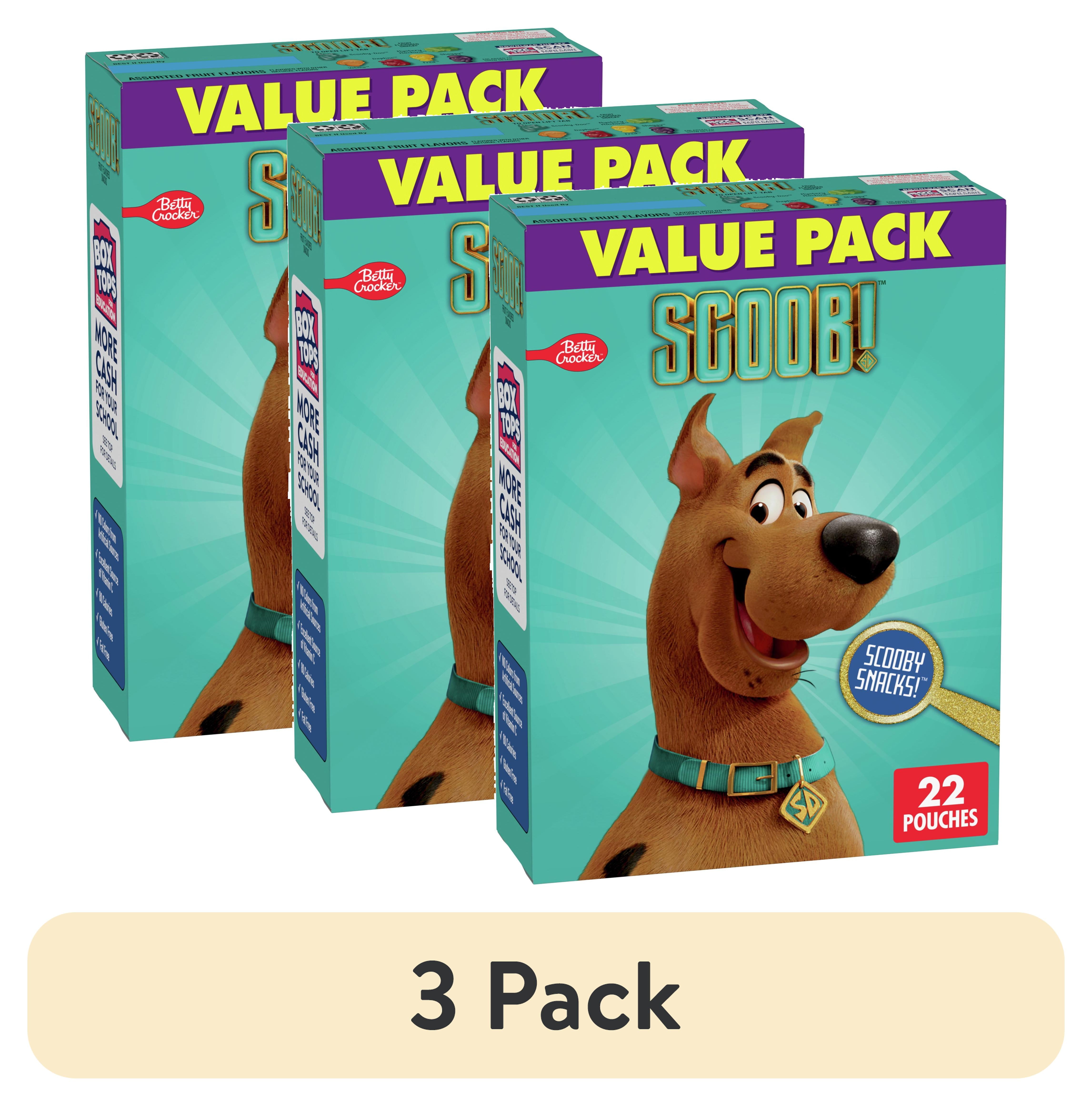3 Pack Scooby Doo Fruit Flavored Snacks Treat Pouches Value Pack