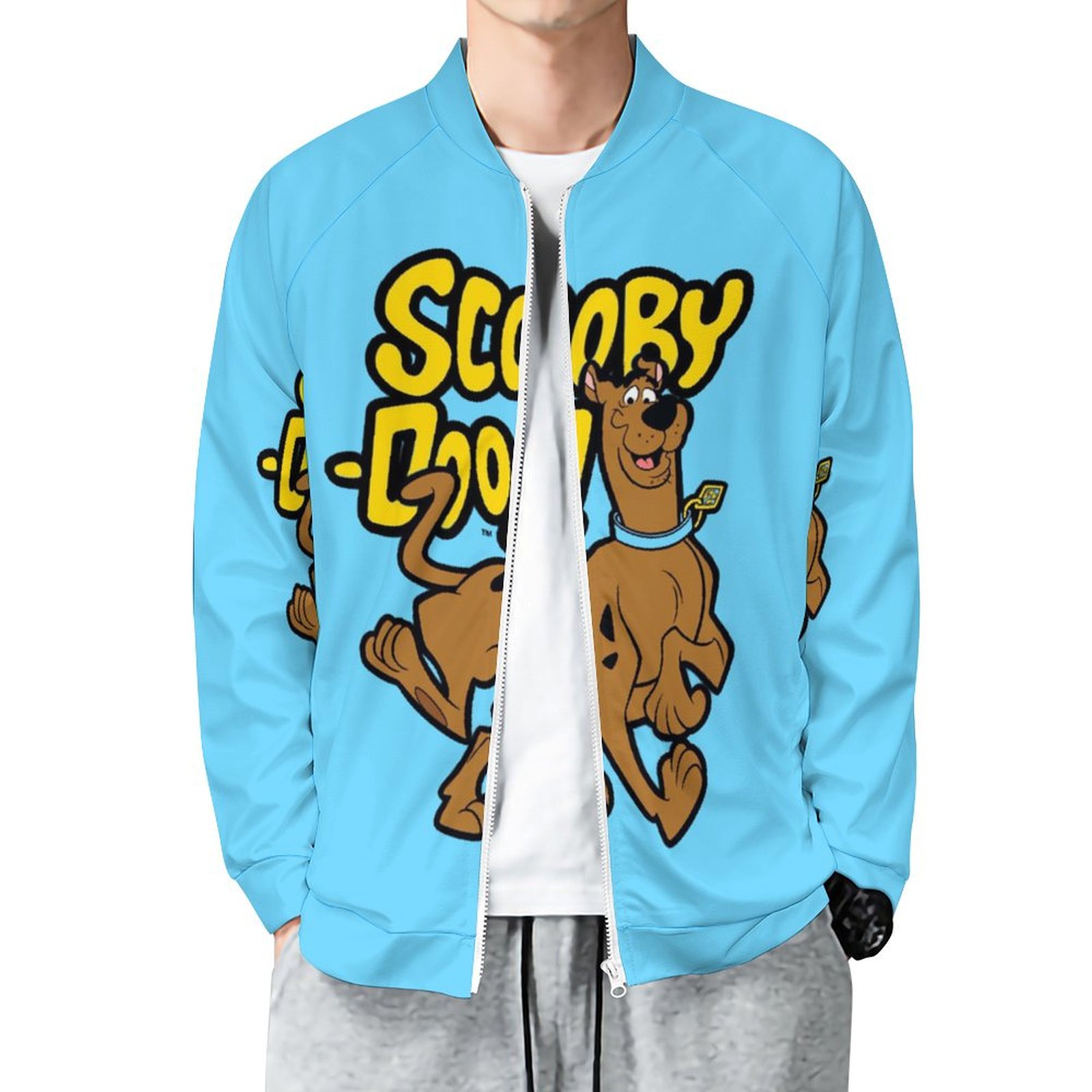 Scooby Doo Fun Fashion Jacket Mens Windbreaker Coat Lightweight Zipper ...