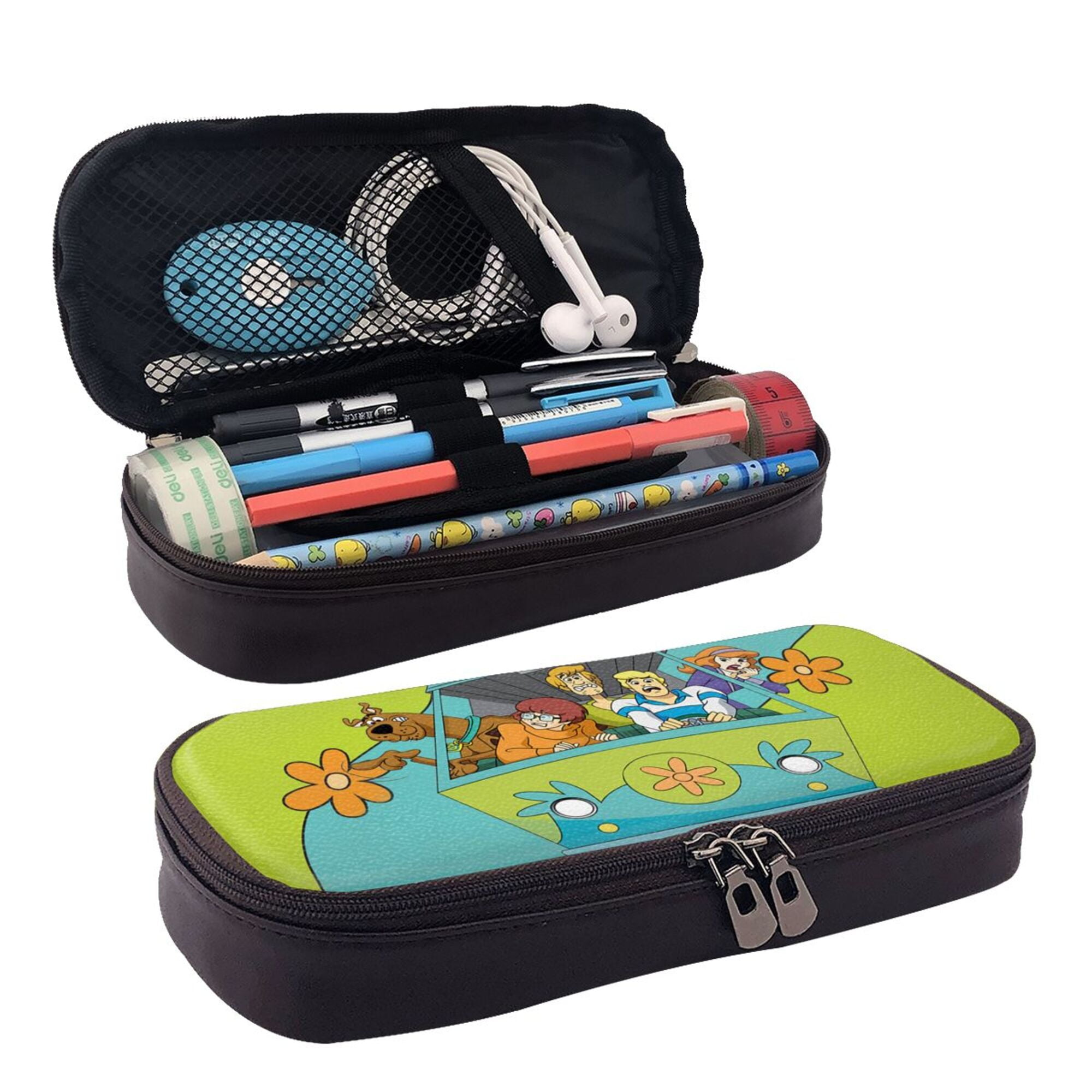 Scooby-Doo Gang In Mystery Machine Pencil Case Leather Holder Office ...