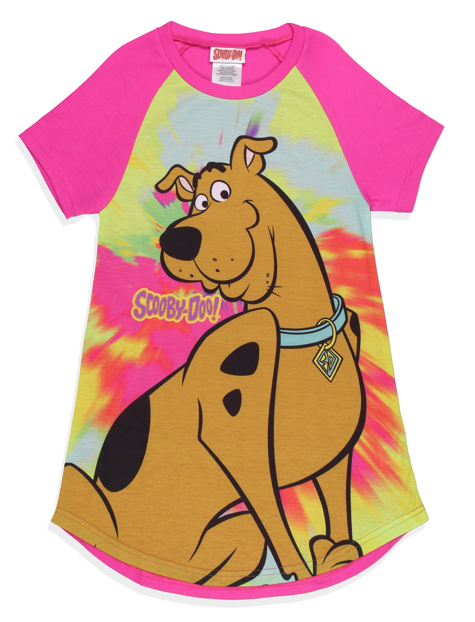 Scooby-Doo Girls' Classic Character Tie-Dye Nightgown Sleep Pajama ...