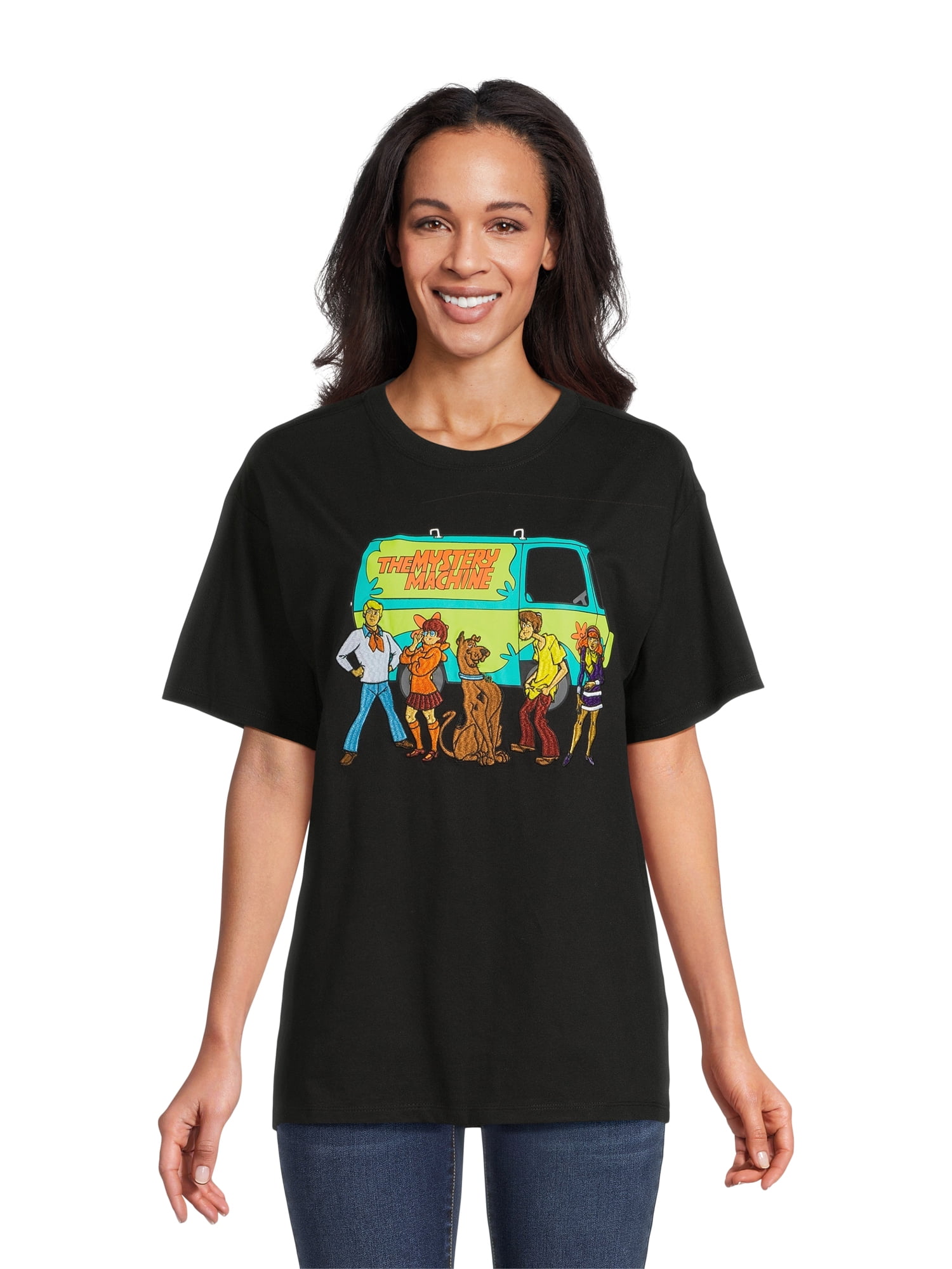 Scooby Doo Women’s Juniors Graphic Embroidery T-Shirt with Short ...