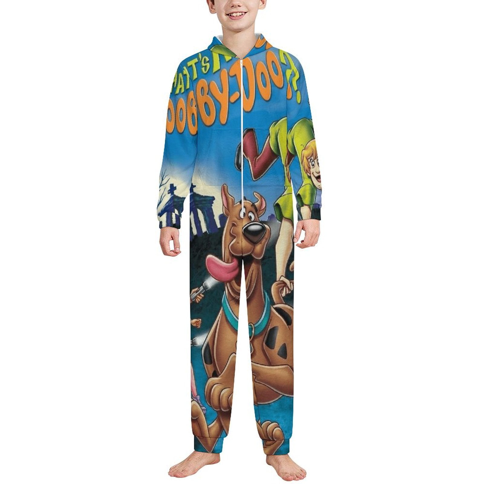 Scooby-Doo Kids Pajamas One Piece Hooded Union Suit Onesie PJs ...