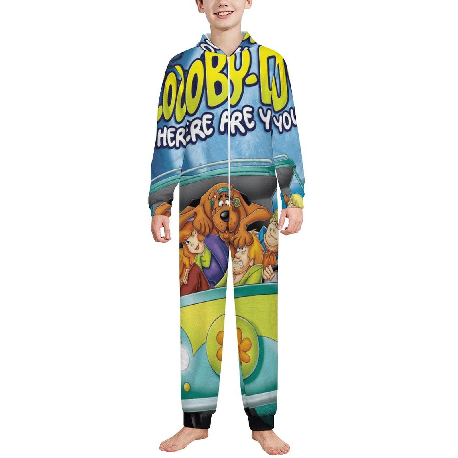 Scooby-Doo Kids Pajamas One Piece Hooded Union Suit Onesie PJs ...