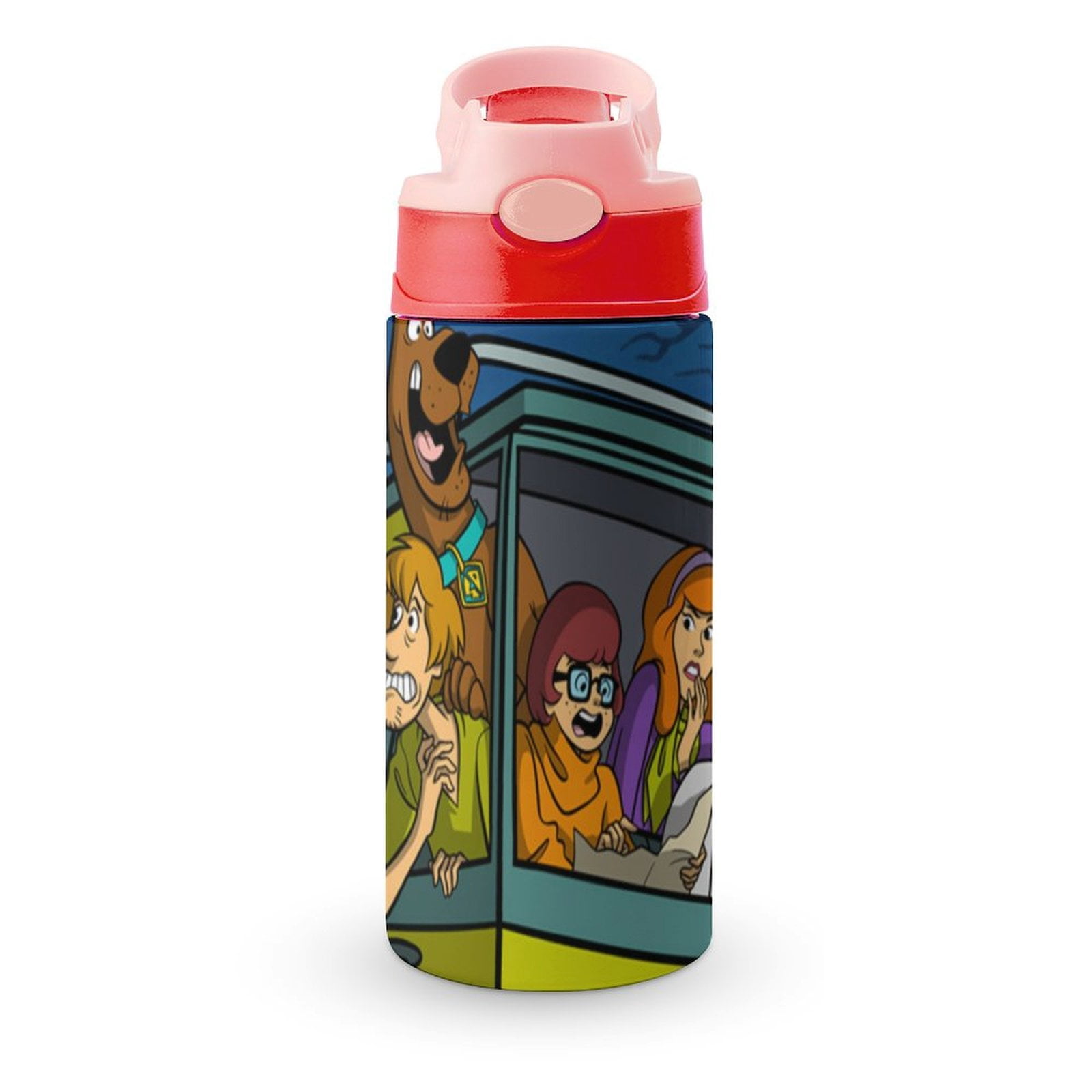 Scooby-Doo Kids Straw Water Bottle, Stainless Steel Vacuum Insulated ...