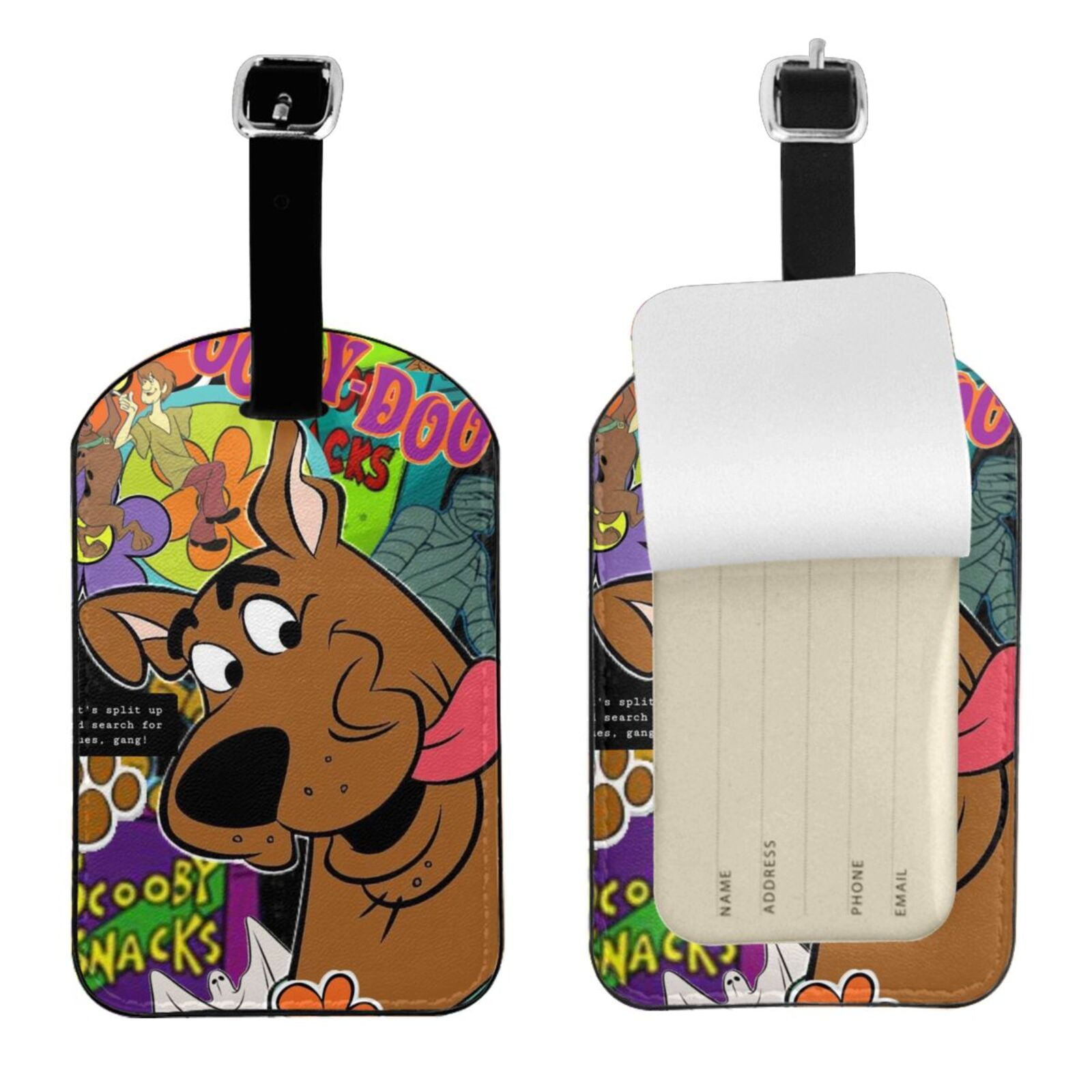 Scooby Doo Luggage Tag Pu Leather Suitcase Tags Identifiers Name Id ...