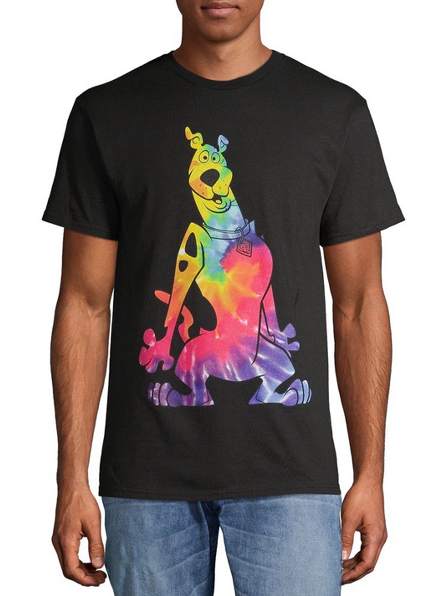 Scooby-Doo Men's & Big Men's Rainbow Tie Dye Character Fill Design Tee ...