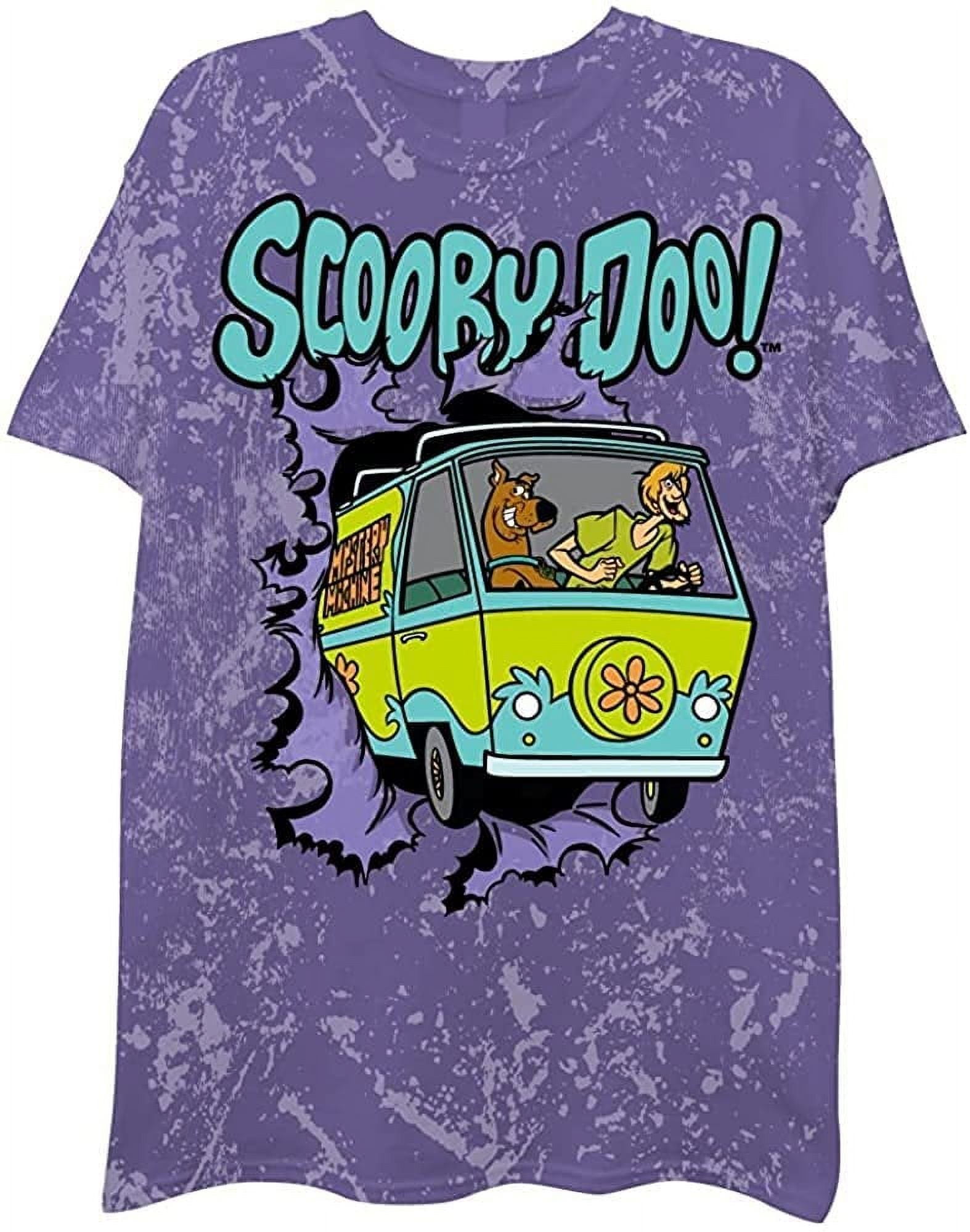 Scooby-Doo Men's Shirt, Classic Cartoon Scooby Doo T-shirt Purple Tie ...