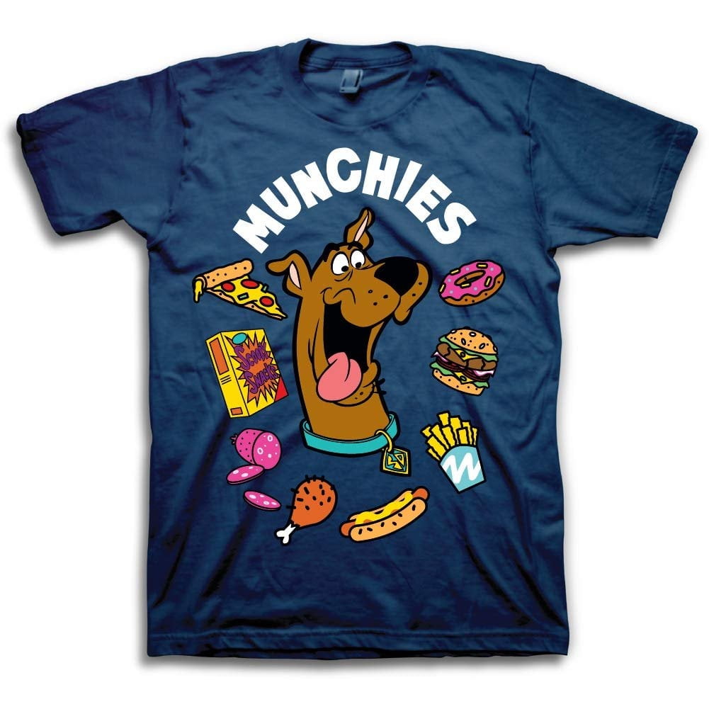 Scooby Doo Men's Shirt, Graphic Printed Cartoon Munchies T-shirt Navy ...