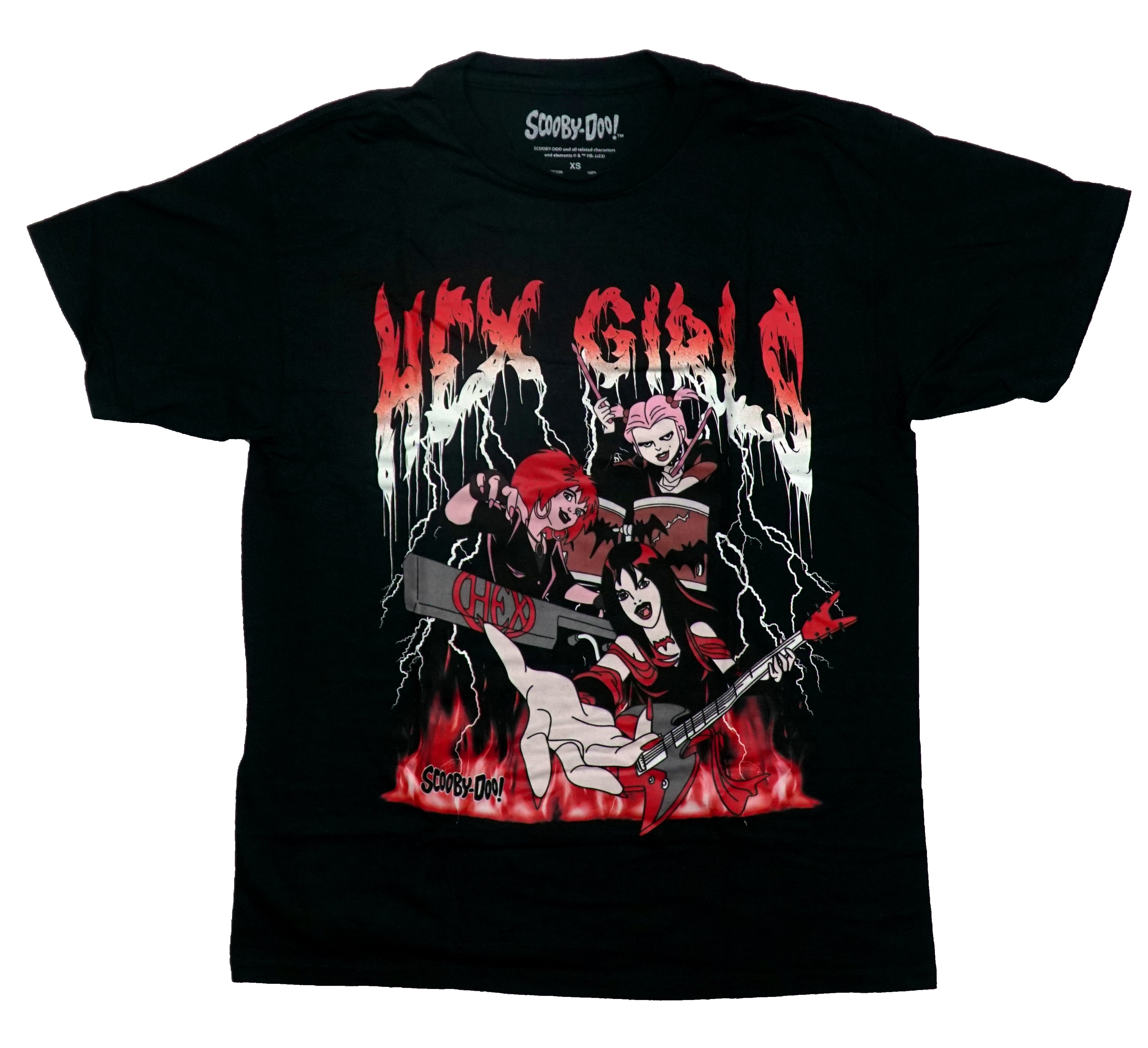 Scooby-Doo Mens T-Shirt - Hex Girls Fiery Backdrop Under Melting Name ...