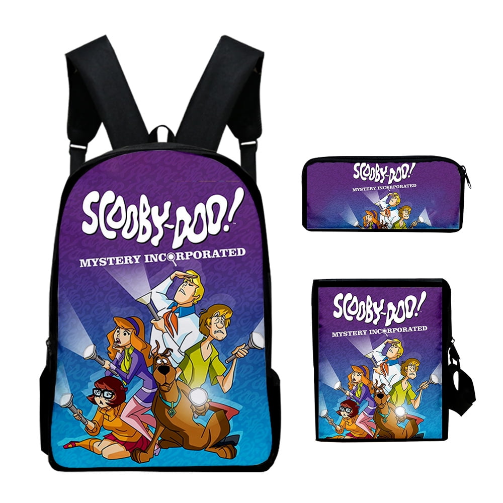 Scooby Doo Merch Backpack Rucksack Cosplay Zip Pack Schoolbag Daypacks Travel Bag Fashion Three