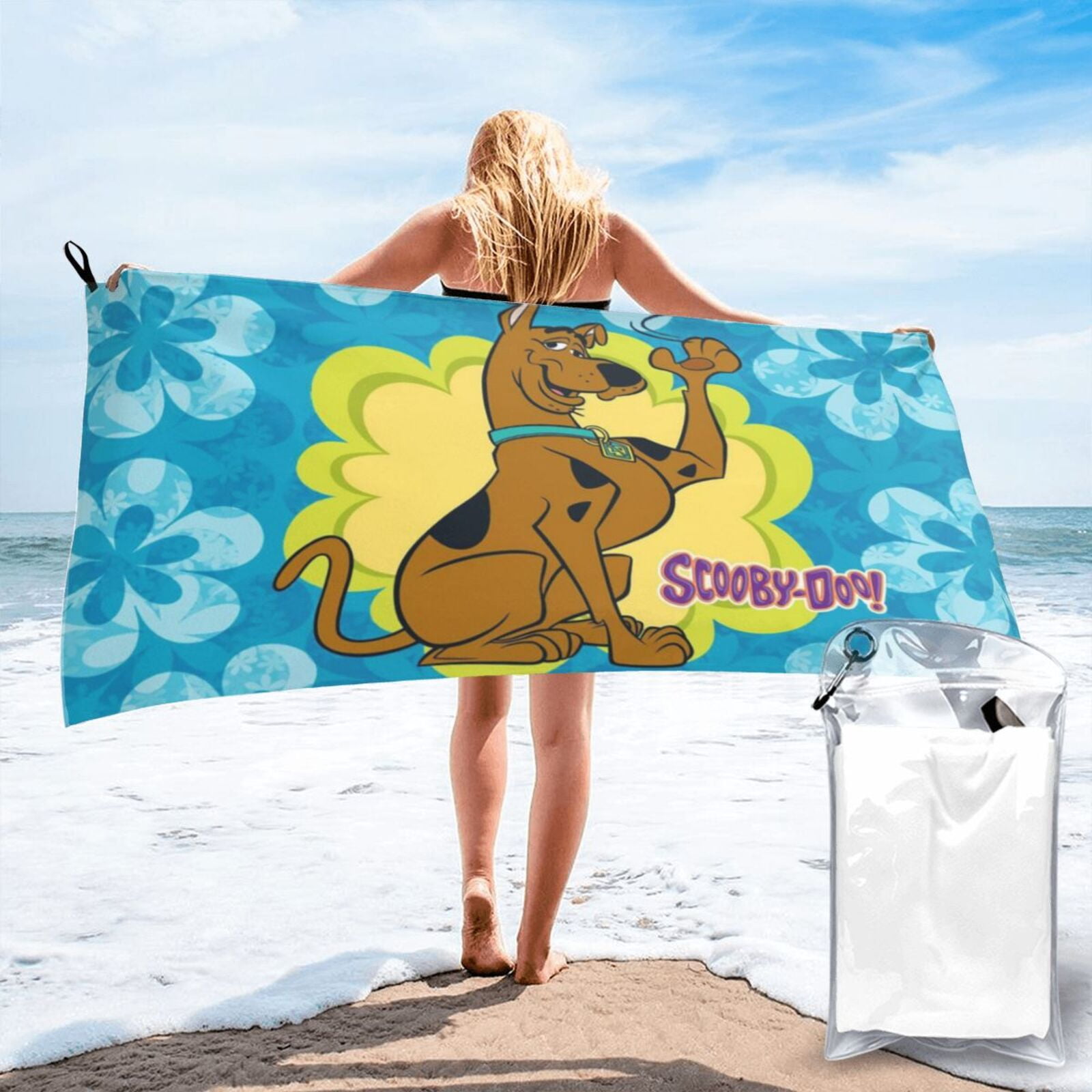 Scooby-Doo Microfiber Beach Towel Oversized Lightweight Quick Dry Sand ...