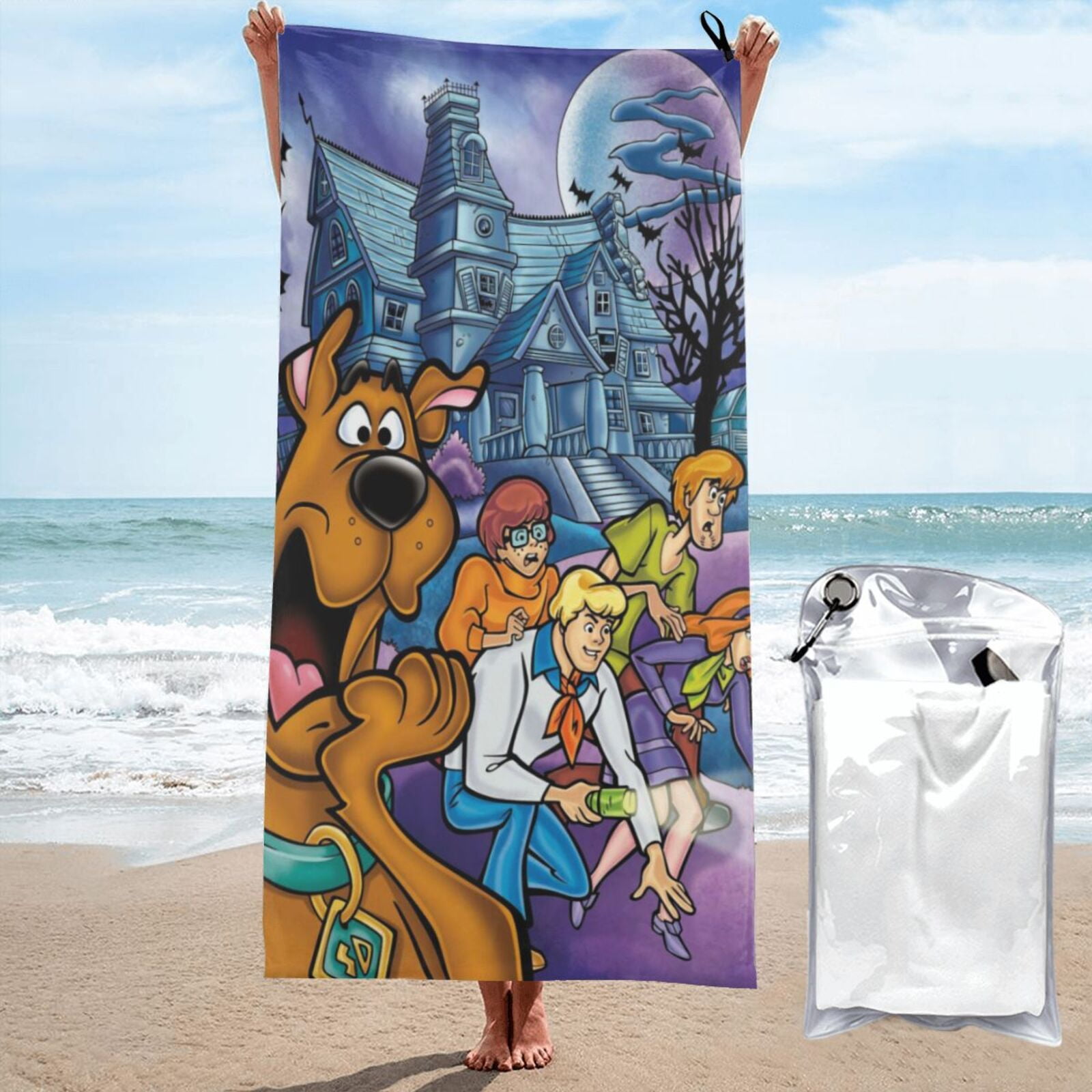 Scooby-Doo Microfiber Beach Towel Oversized Lightweight Quick Dry Sand ...
