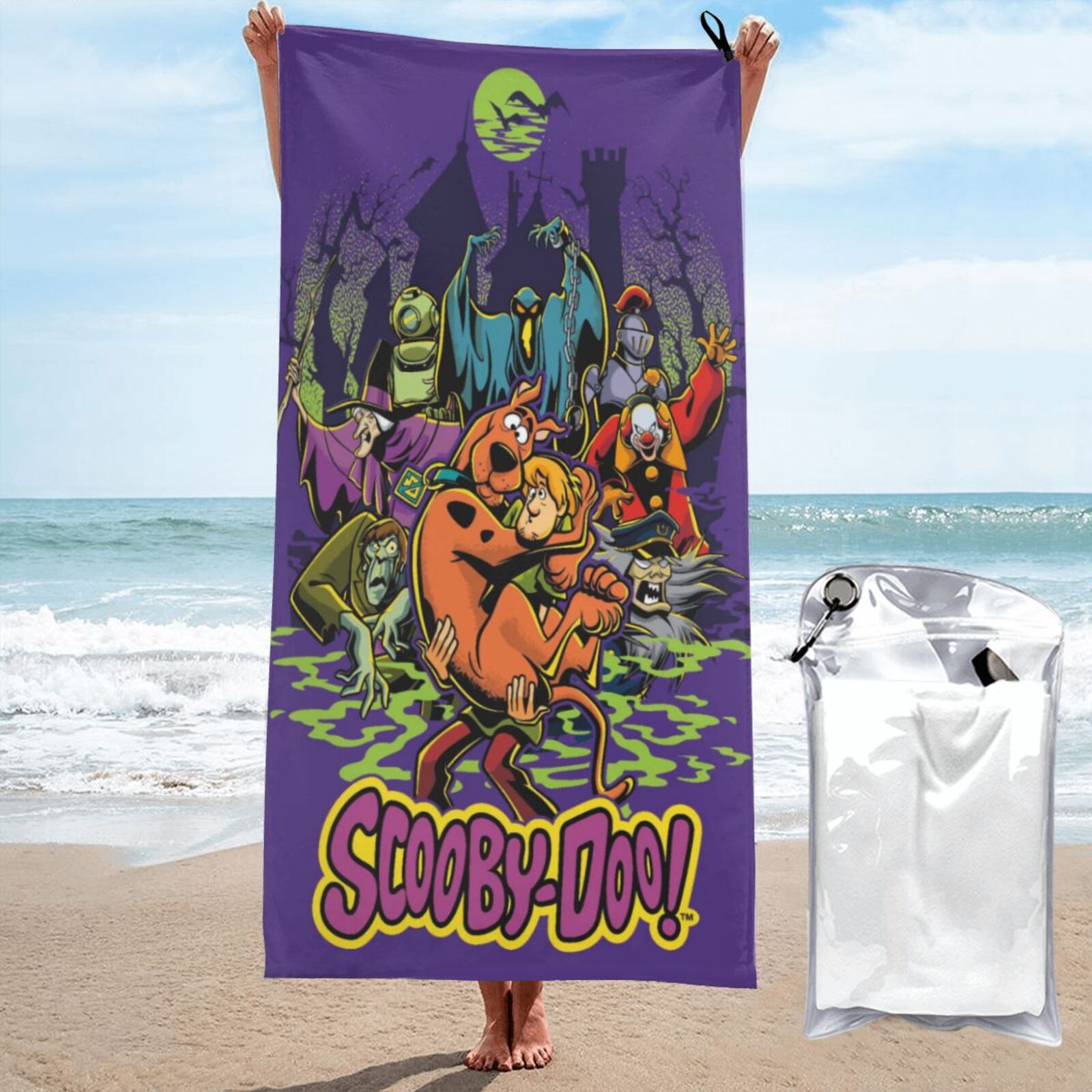 Scooby-Doo Microfiber Beach Towel Oversized Lightweight Quick Dry Sand ...