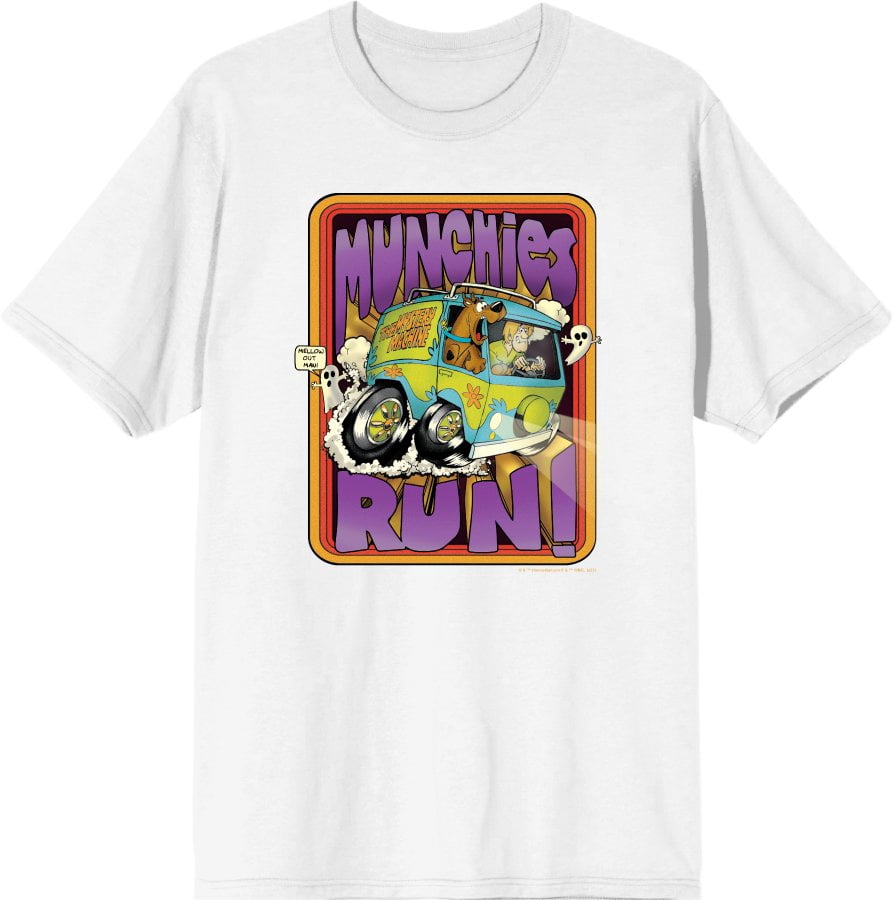 Scooby-Doo Munchies Run Men's White Crew Neck Short Sleeve Tee-Large ...