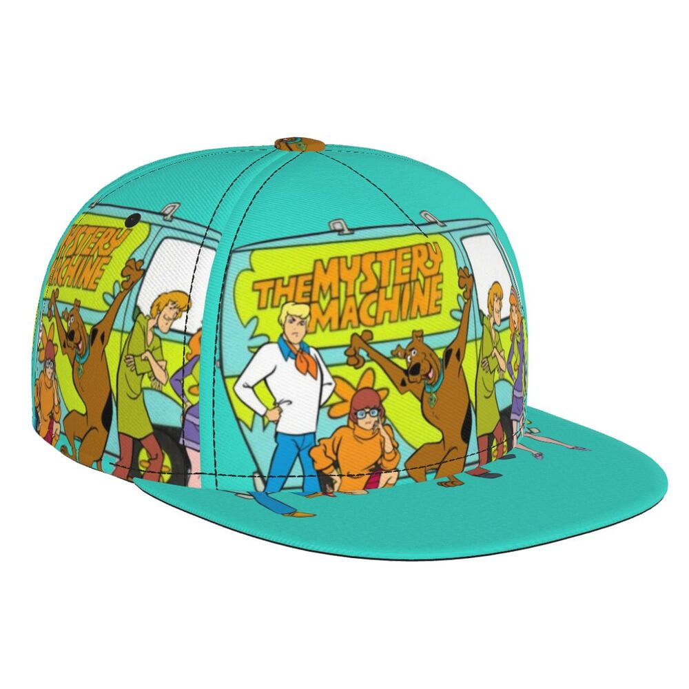 Scooby Doo Mystery Gang Adjustable Flat Brim Baseball Cap Snapback Hat ...