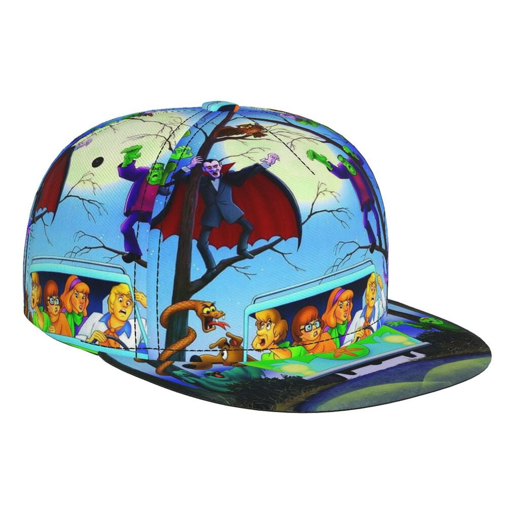 Scooby Doo Mystery Gang Adjustable Flat Brim Baseball Cap Snapback Hat ...