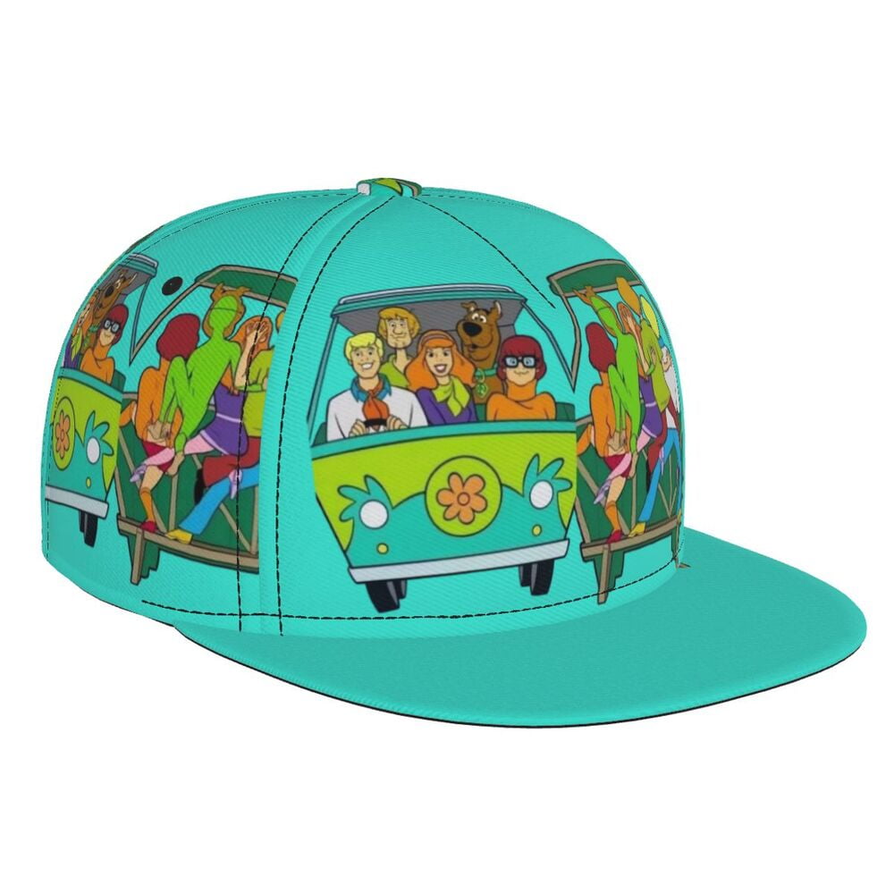 Scooby Doo Mystery Inc Gang Adjustable Flat Brim Baseball Cap Snapback ...