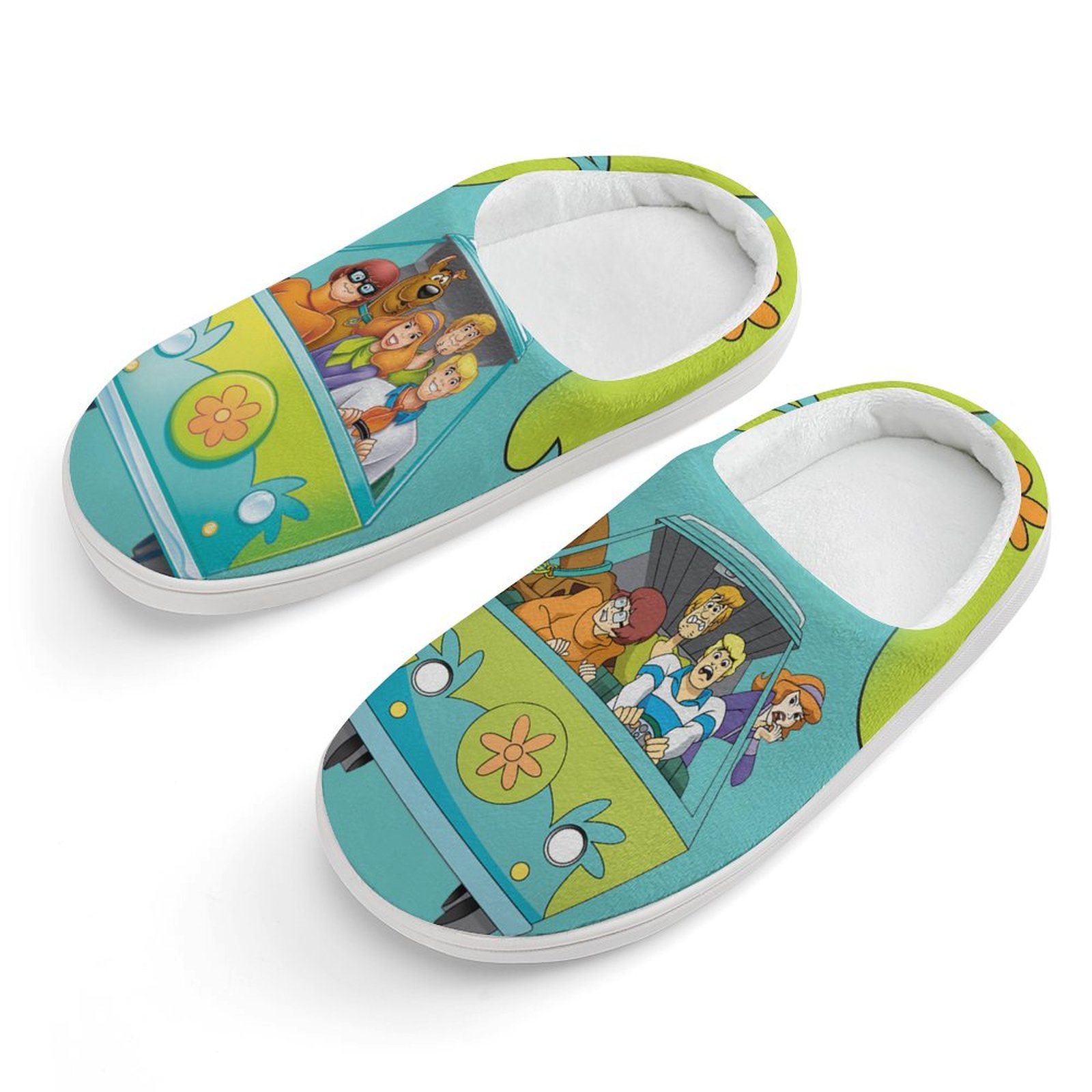 Scooby Doo Mystery Machine Kids Cotton Slippers Slip-on Indoor Memory ...