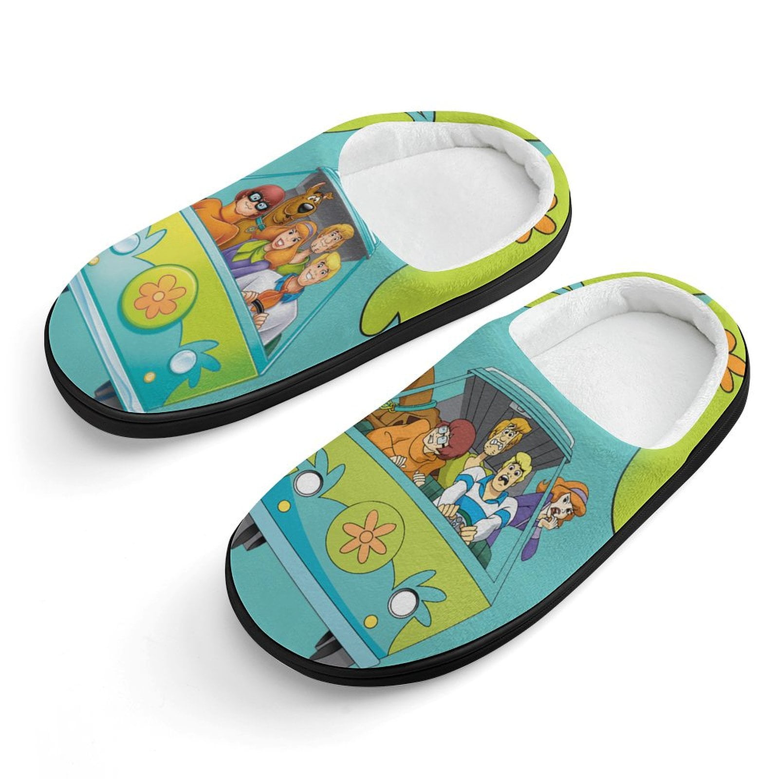 Scooby Doo Mystery Machine Kids Cotton Slippers Slip-on Indoor Memory ...