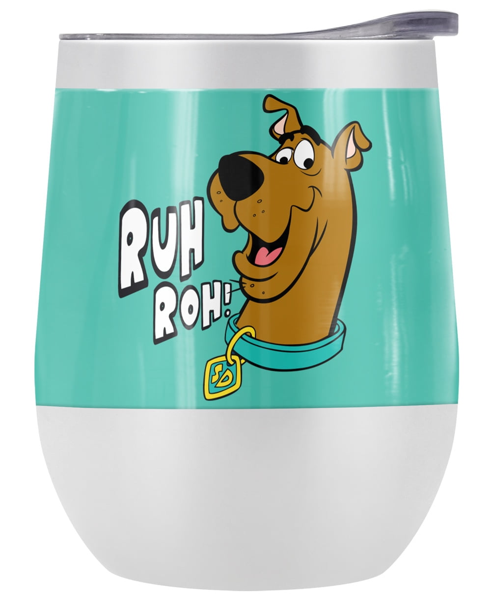 Scooby Doo! Official Ruh Roh Face Pattern 12 OZ Stemless Wine Tumbler ...