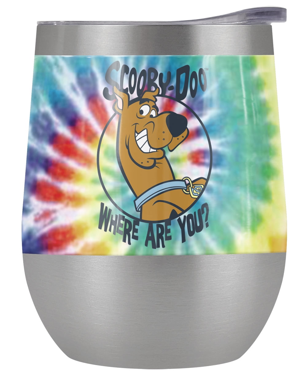 Scooby Doo! Official Tie Dye 12 OZ Stemless Wine Tumbler, Stainless ...