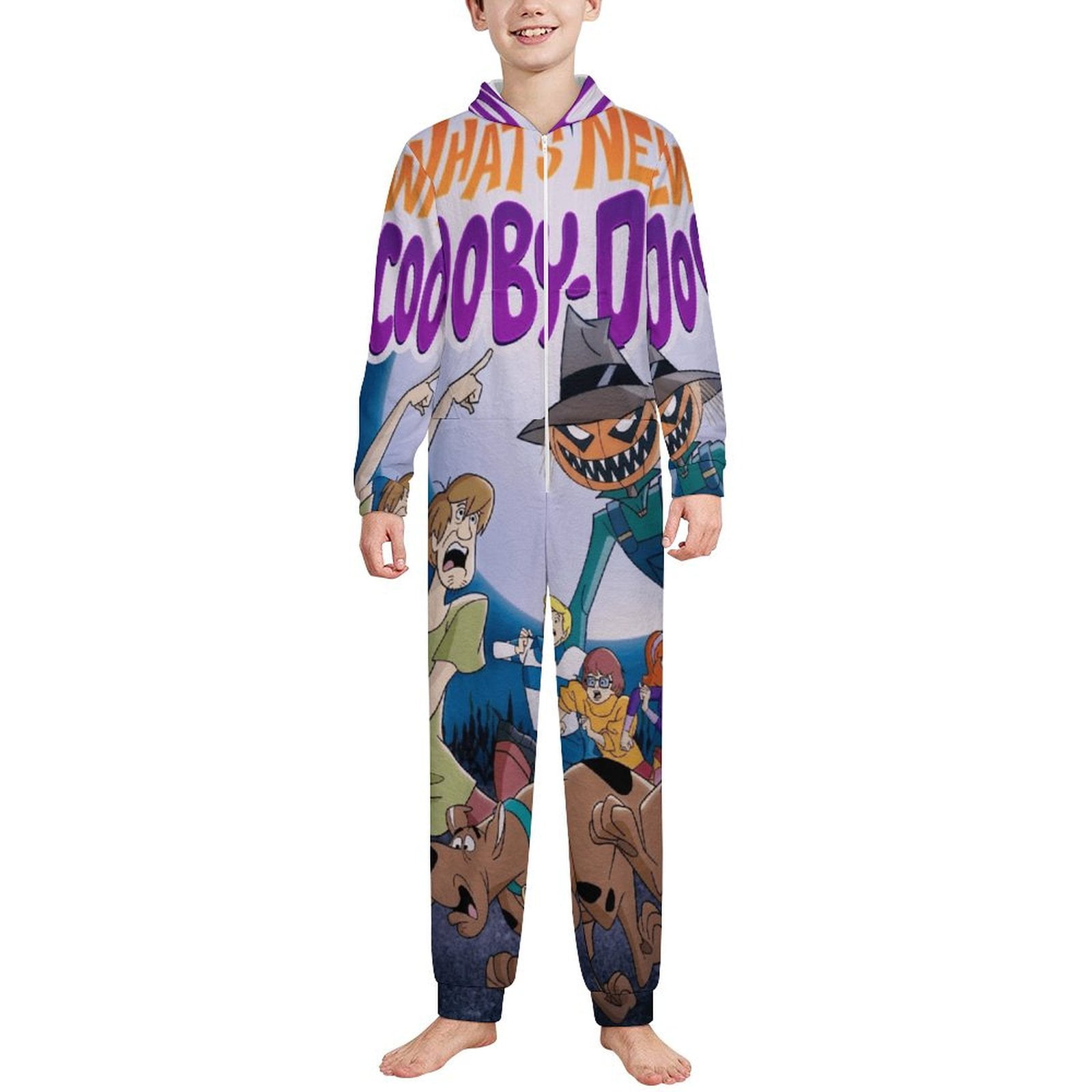 Scooby-Doo Pajamas One Piece Hooded Union Suit Onesie PJs Sleepwear ...