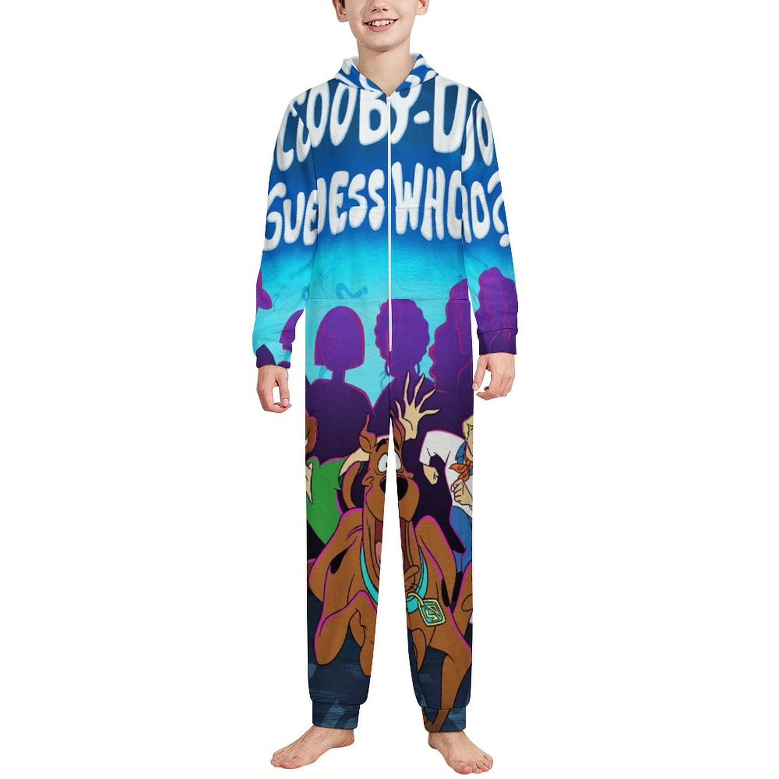 Scooby-Doo Pajamas One Piece Hooded Union Suit Onesie PJs Sleepwear ...