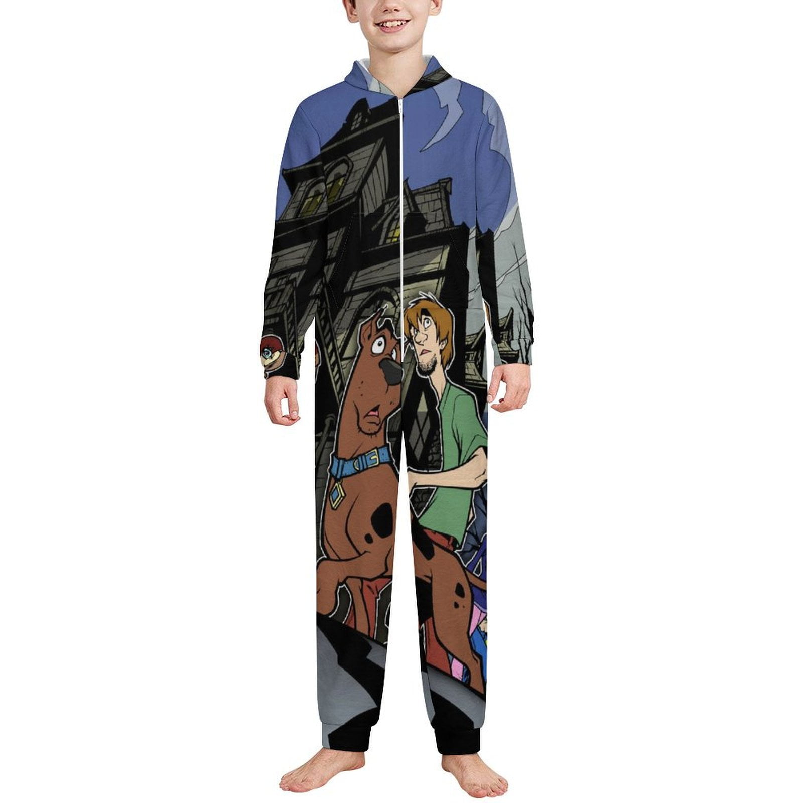 Scooby-Doo Pajamas One Piece Hooded Union Suit Onesie PJs Sleepwear ...