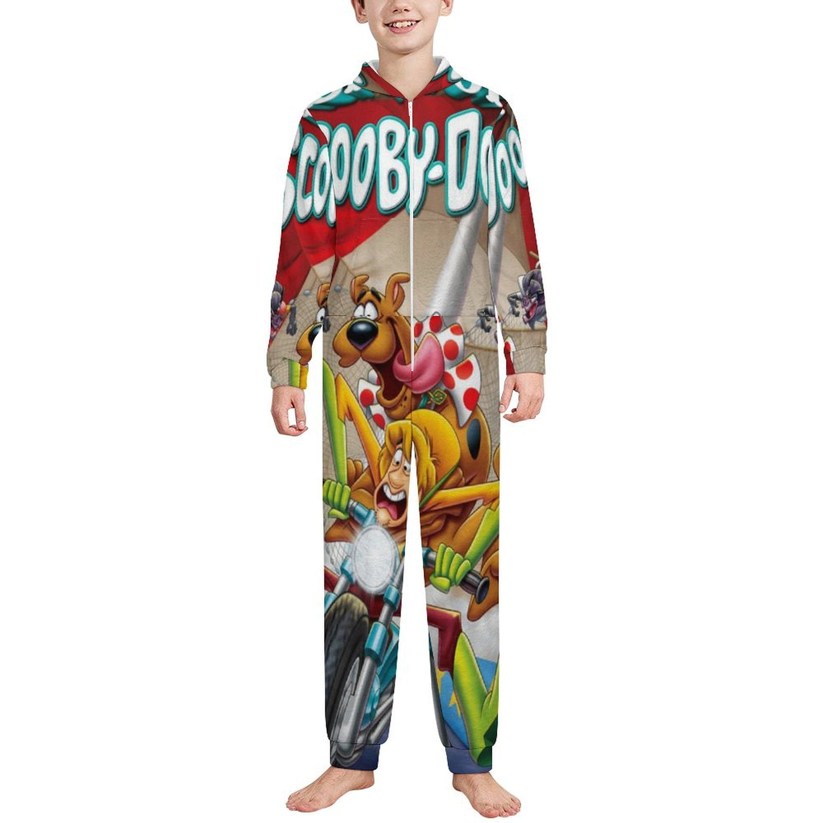 Scooby-Doo Pajamas One Piece Hooded Union Suit Onesie PJs Sleepwear ...