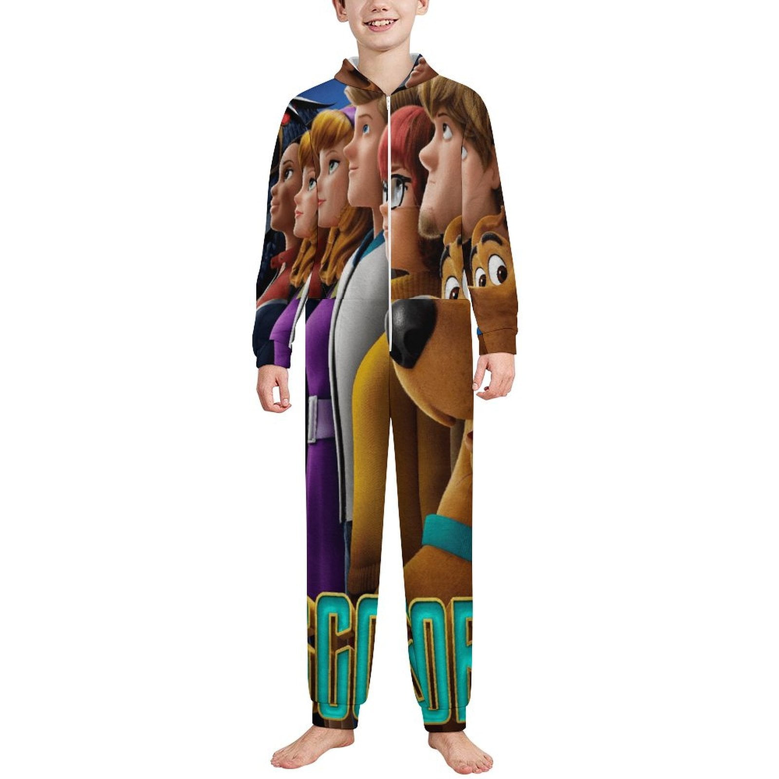 Scooby-Doo Pajamas One Piece Hooded Union Suit Onesie PJs Sleepwear ...