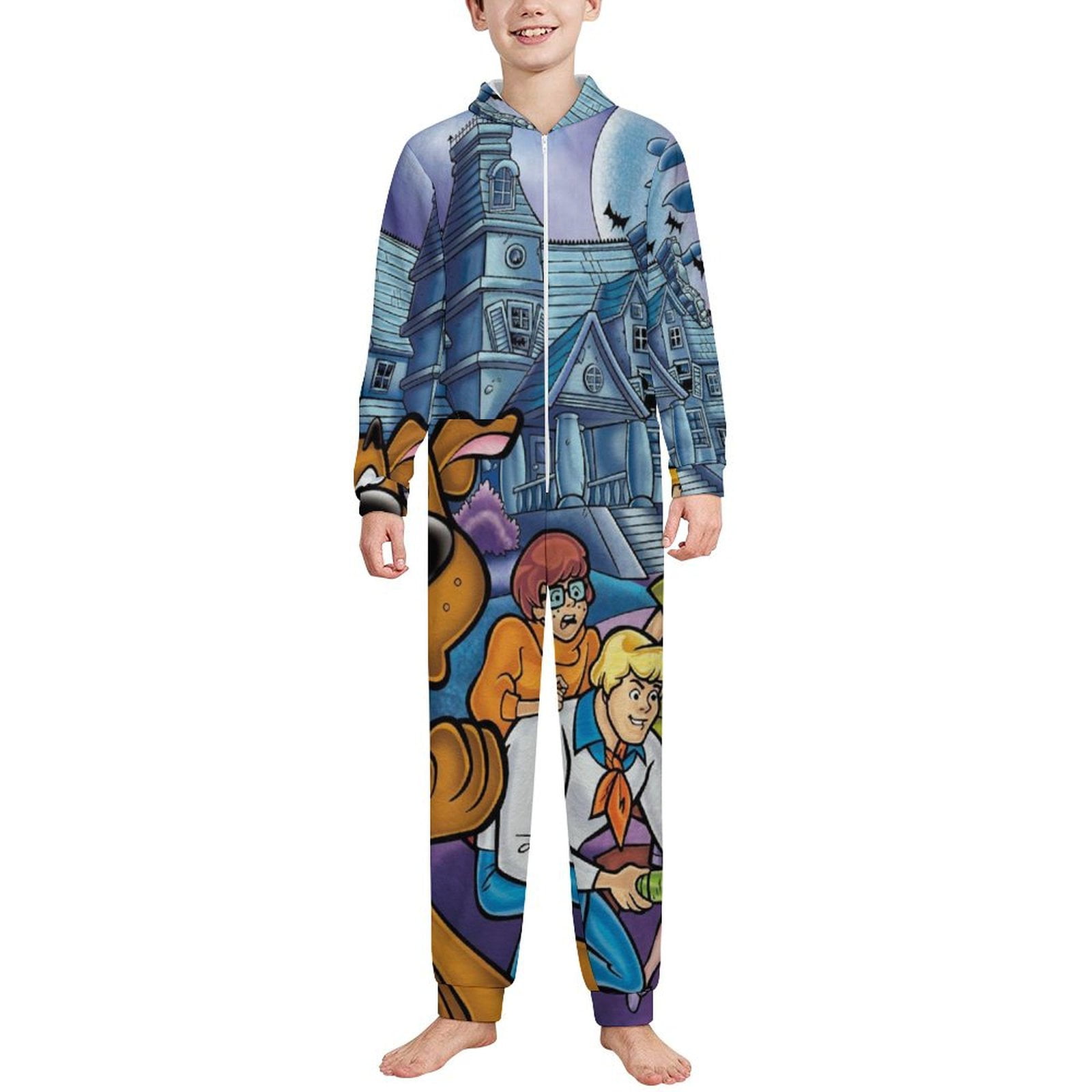 Scooby-Doo Pajamas One Piece Hooded Union Suit Onesie PJs Sleepwear ...