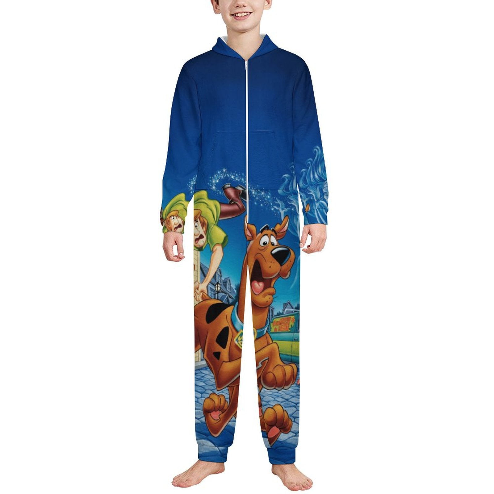 Scooby-Doo Pajamas One Piece Hooded Union Suit Onesie PJs Sleepwear ...