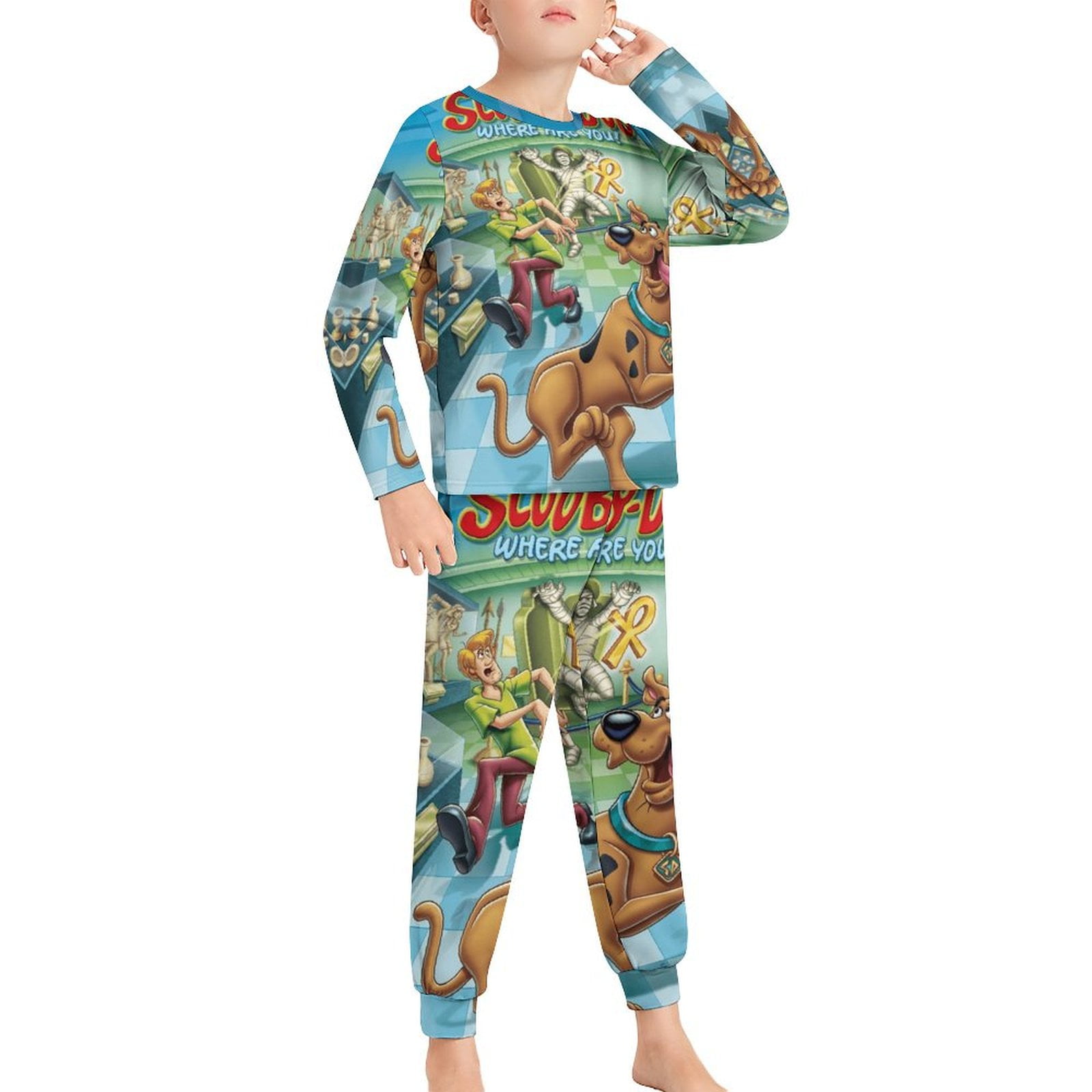 Scooby-Doo Pajamas Set Long Sleeve PJs Sleepwear - Walmart.com