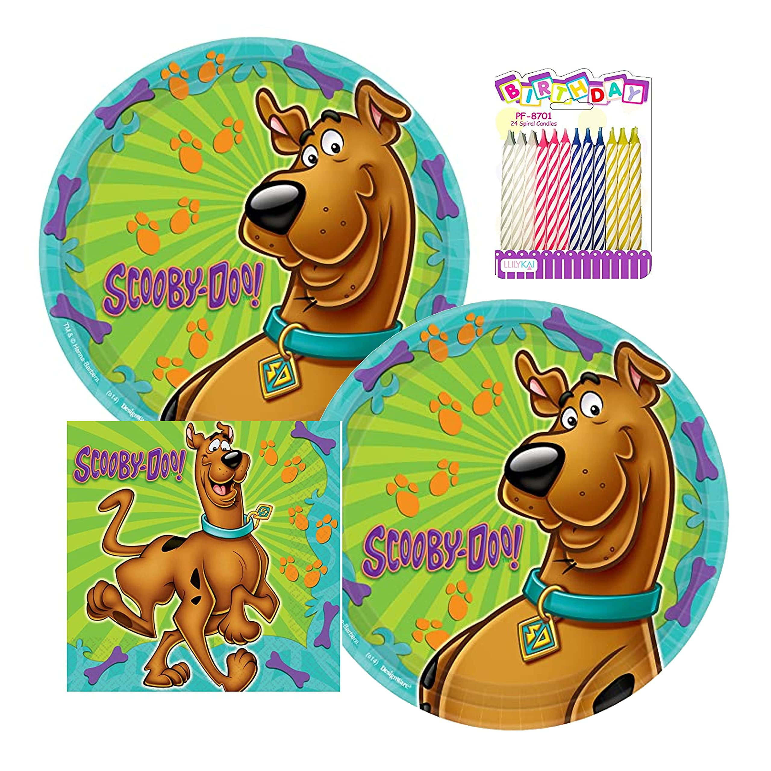 Scooby-Doo Party Supplies Pack AIF4 Serves 16 9" Plates and Napkins ...