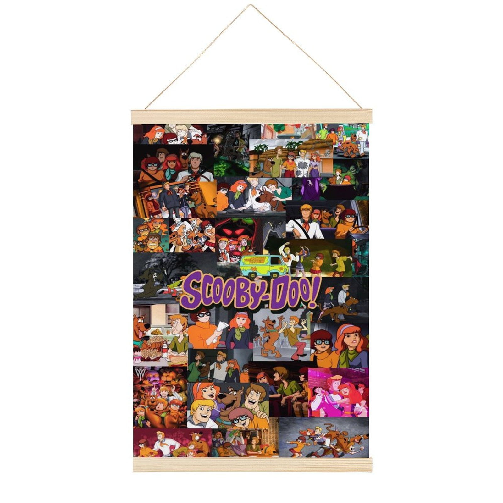 Scooby Doo Poster Wall Fabric Decor Hanging Paintings Wood Frame ...