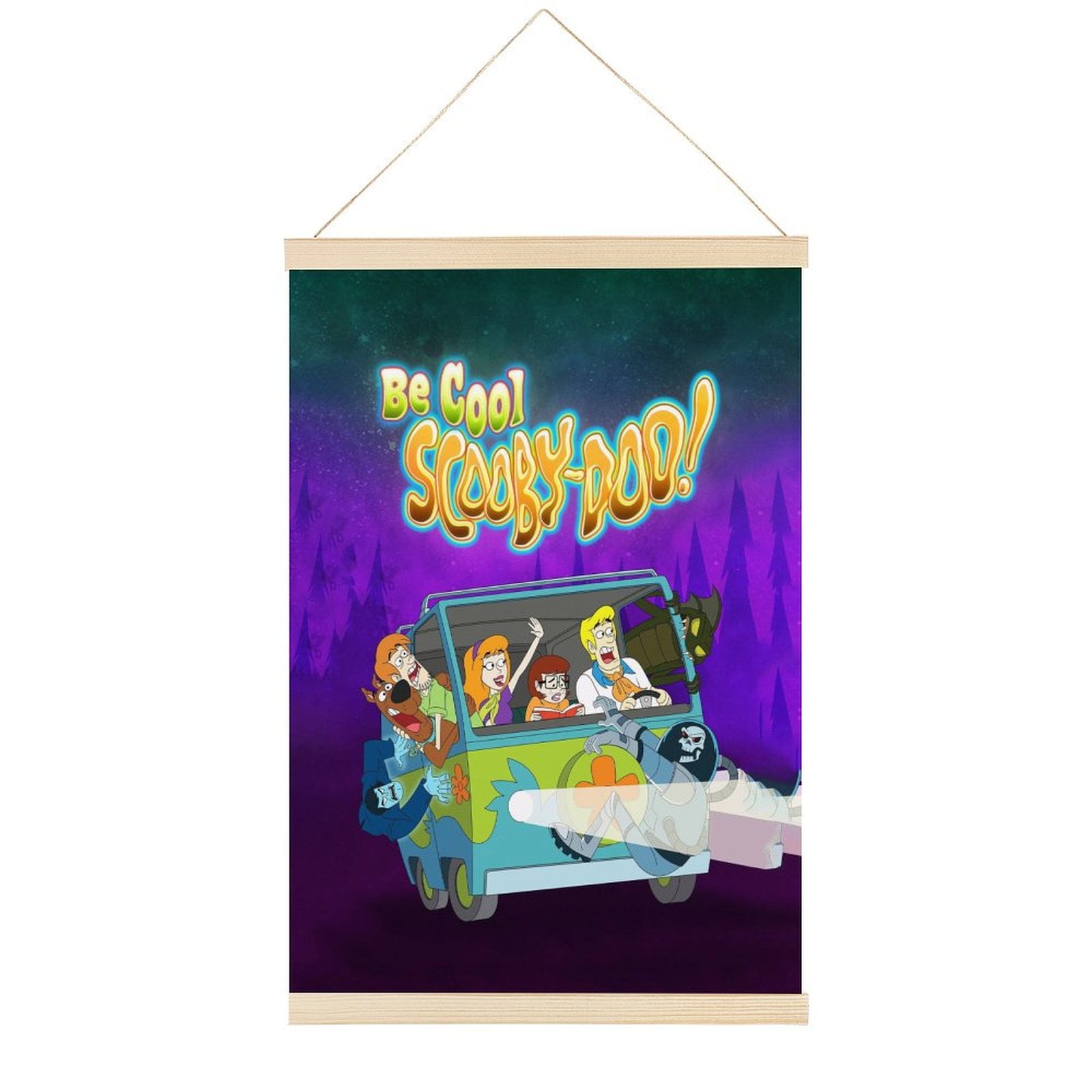 Scooby Doo Poster Wall Fabric Decor Hanging Paintings Wood Frame ...