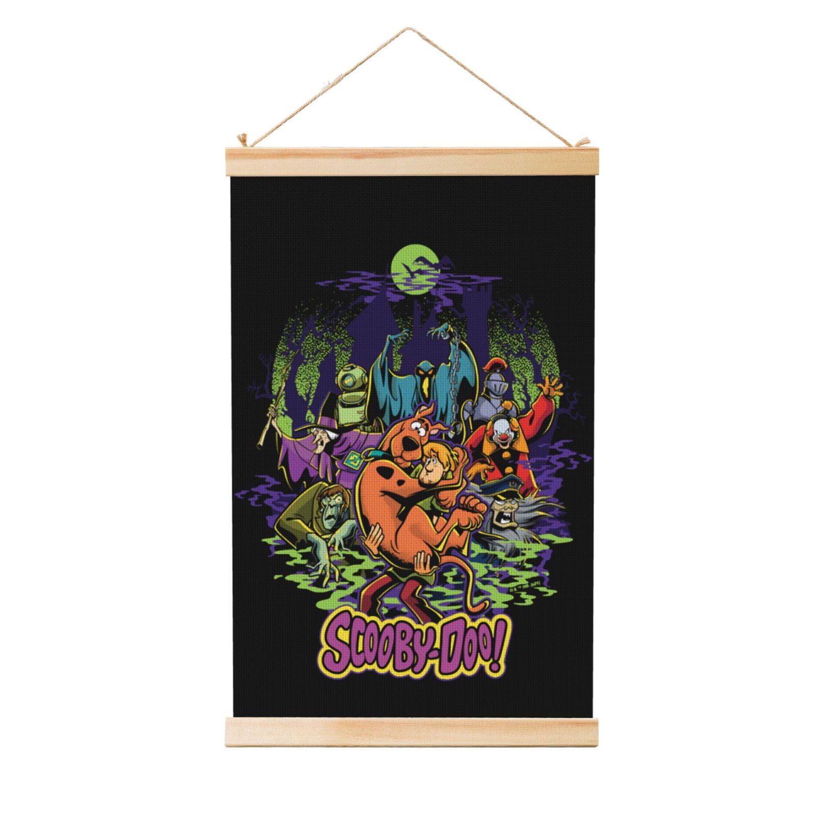 Scooby Doo Posters Wall Hanging Wooden Shaft Poster Wall Art Aesthetic ...