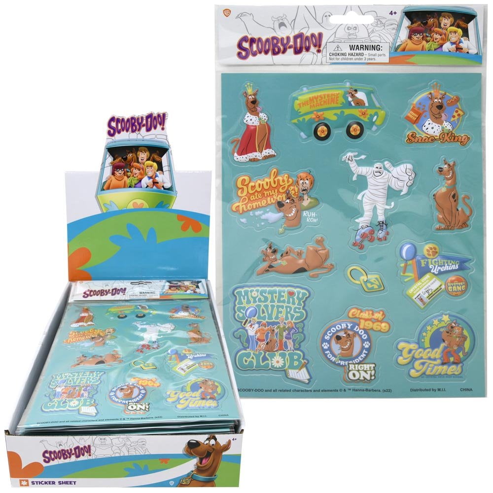 Scooby Doo Raised Sticker Sheet in Poly Bag with a Header Card in ...