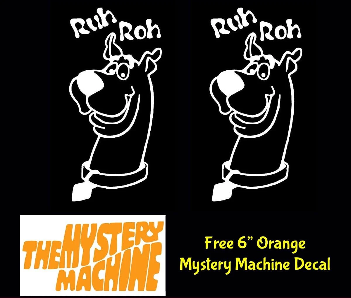 Scooby Doo Ruh Roh Cartoon Funny White Vinyl Decal Car Truck Windows ...