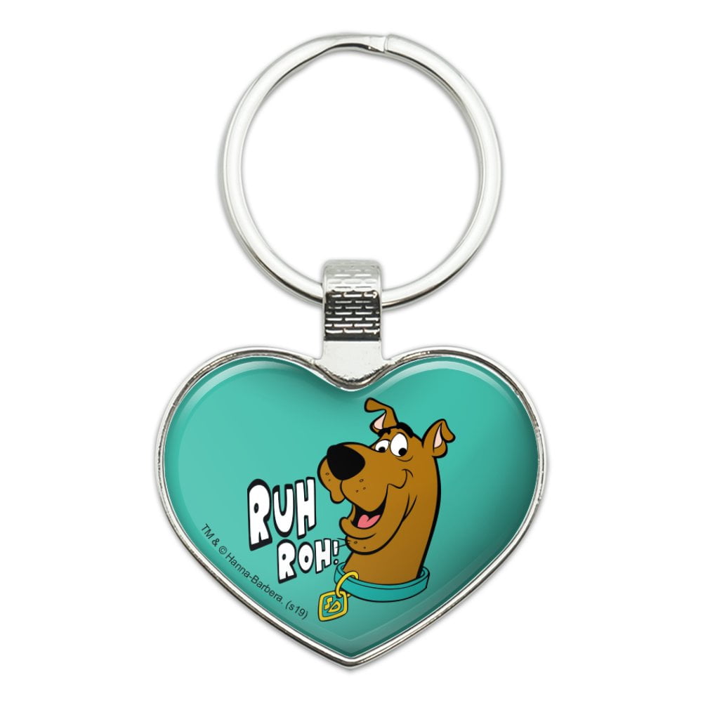 Scooby-Doo Ruh Roh Keychain Heart Love Metal Key Chain Ring - Walmart.com