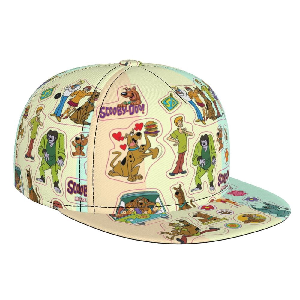 Scooby-Doo Scooby Adjustable Flat Brim Baseball Cap Snapback Hat Hip ...