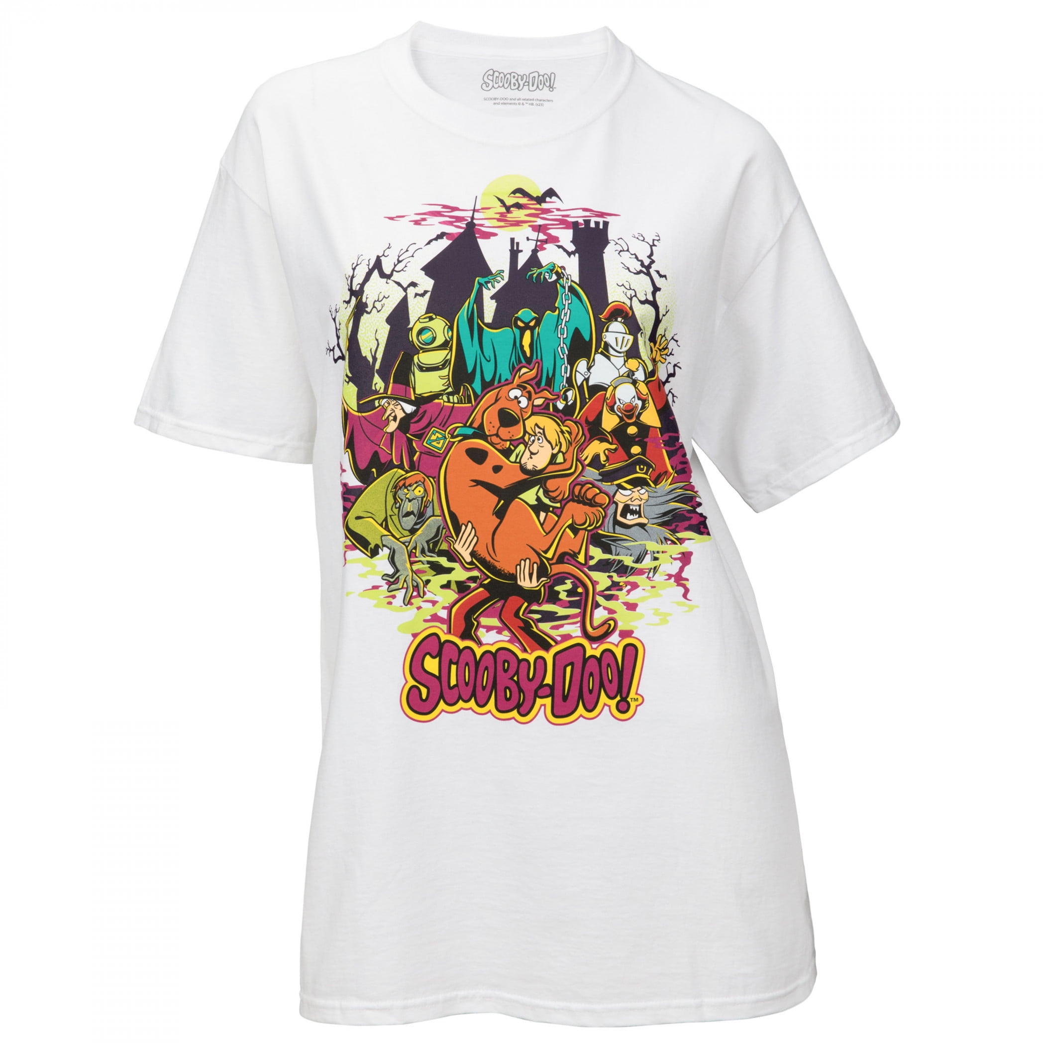 Scooby Doo 874842-small Scooby-Doo Haunted House Juniors T-Shirt, White ...