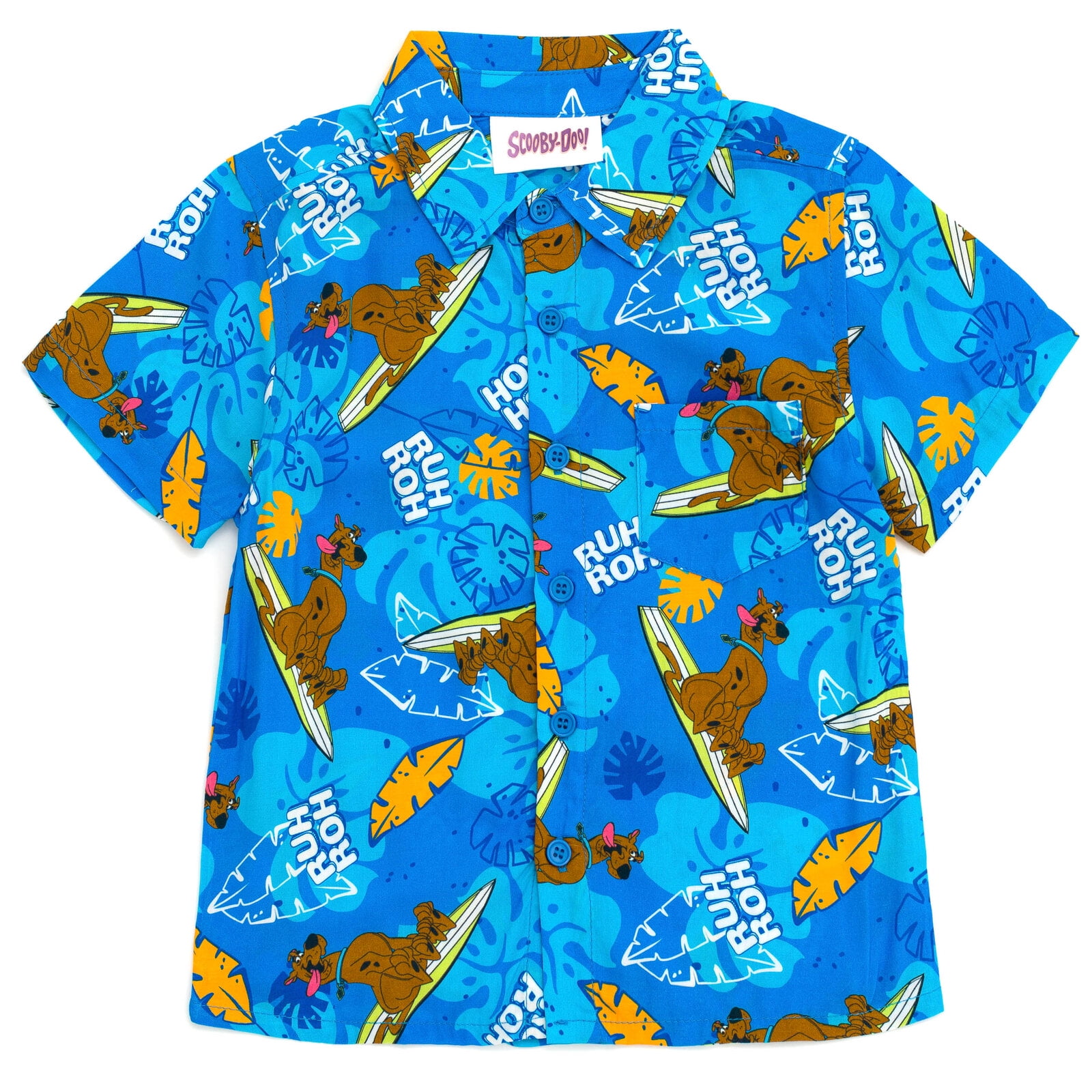 Scooby-Doo Scooby Doo Surfboard Hawaiian Button Down Shirt Toddler to ...