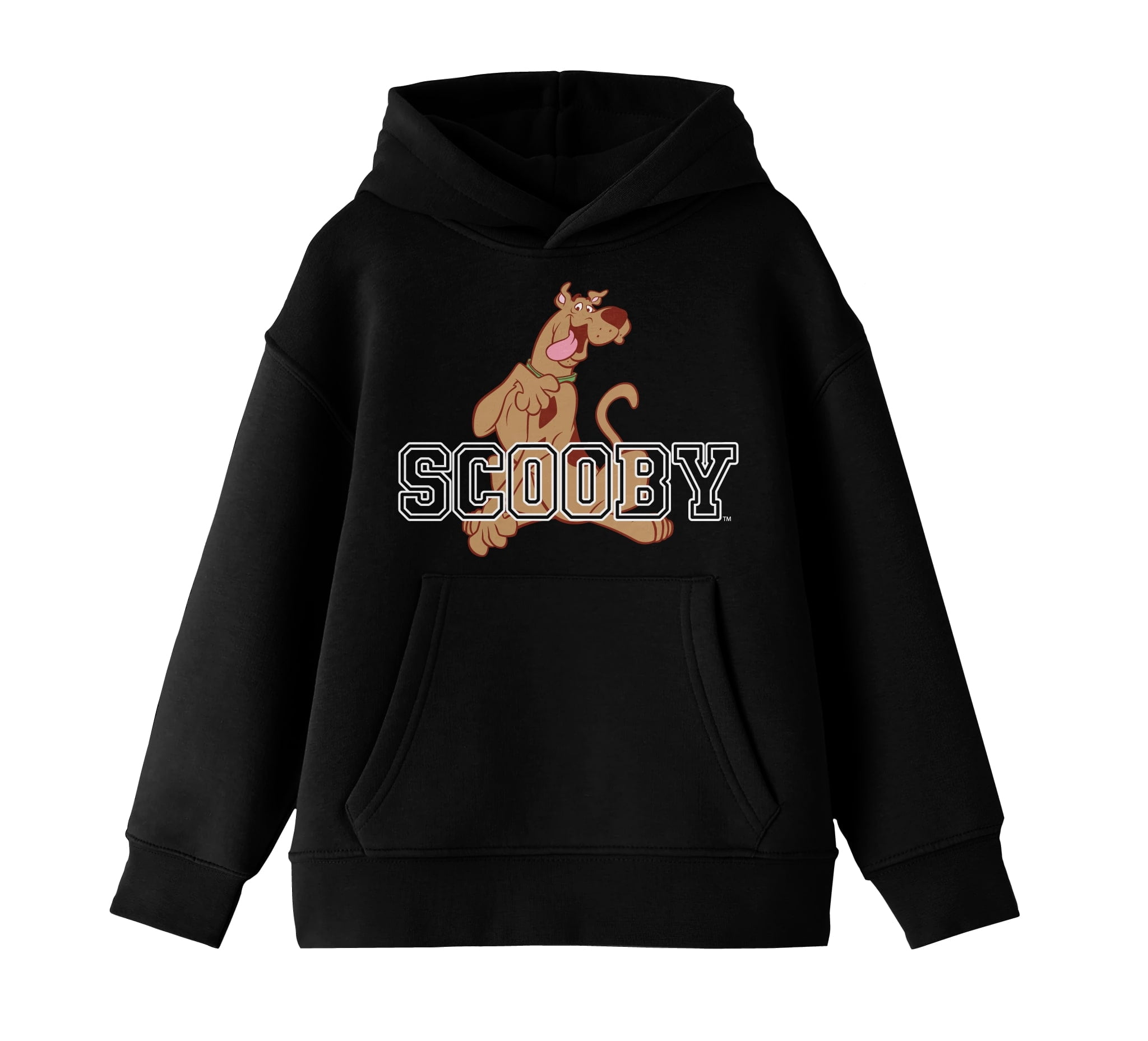 Scooby Doo See Through Text and Scooby Boy's Black Sweatshirt-XL ...