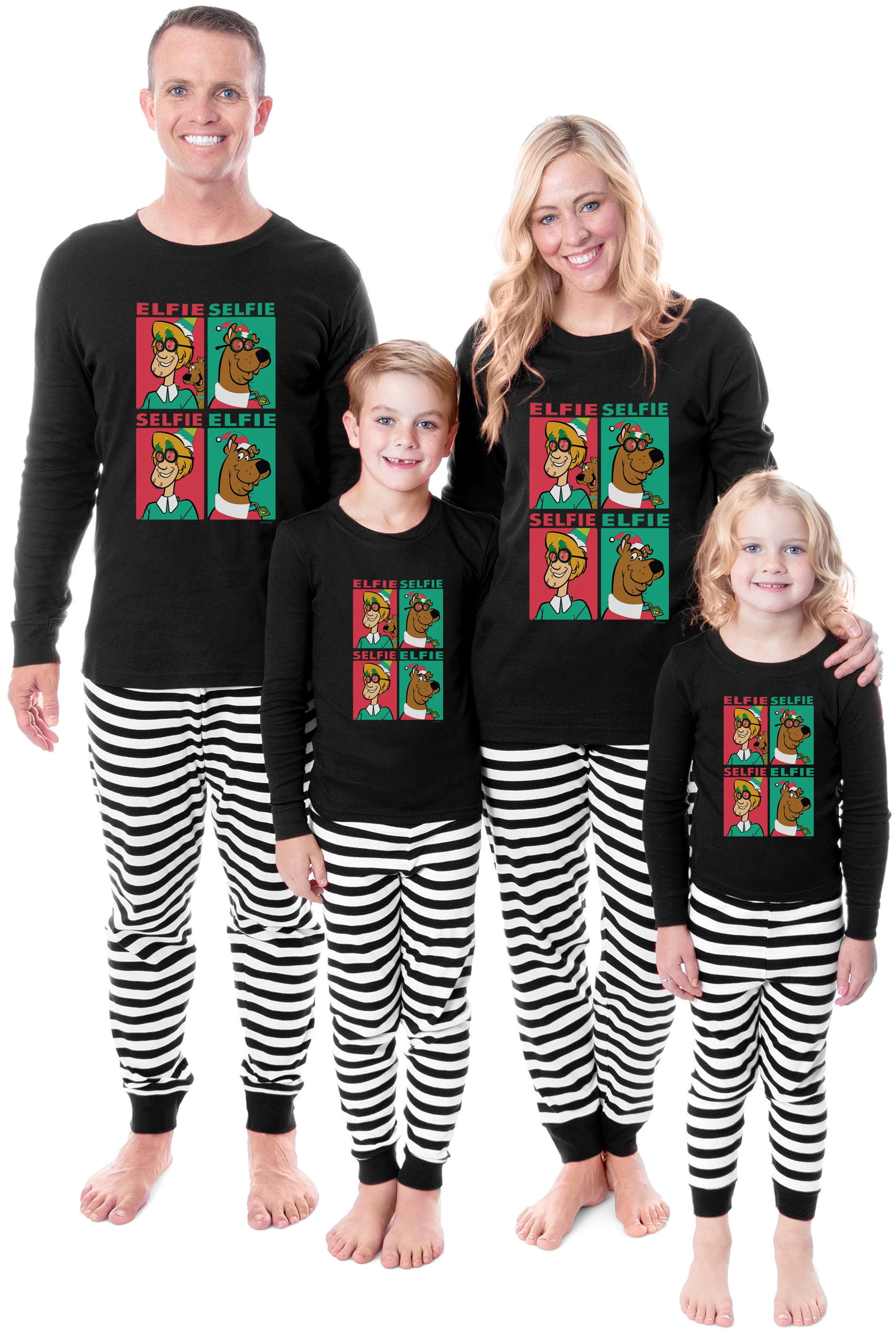 Scooby-Doo Shaggy Elfie Selfie Christmas Tight Fit Family Pajama Set ...