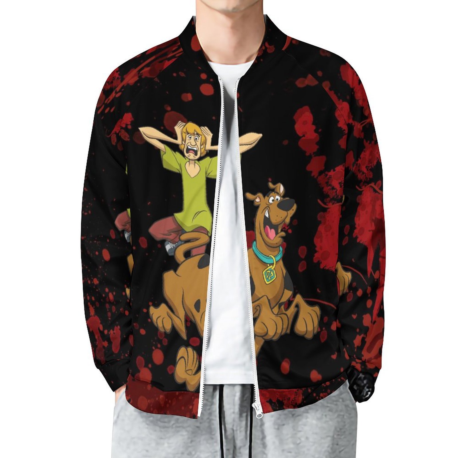 Scooby Doo Shaggy Fashion Jacket Mens Windbreaker Coat Lightweight ...