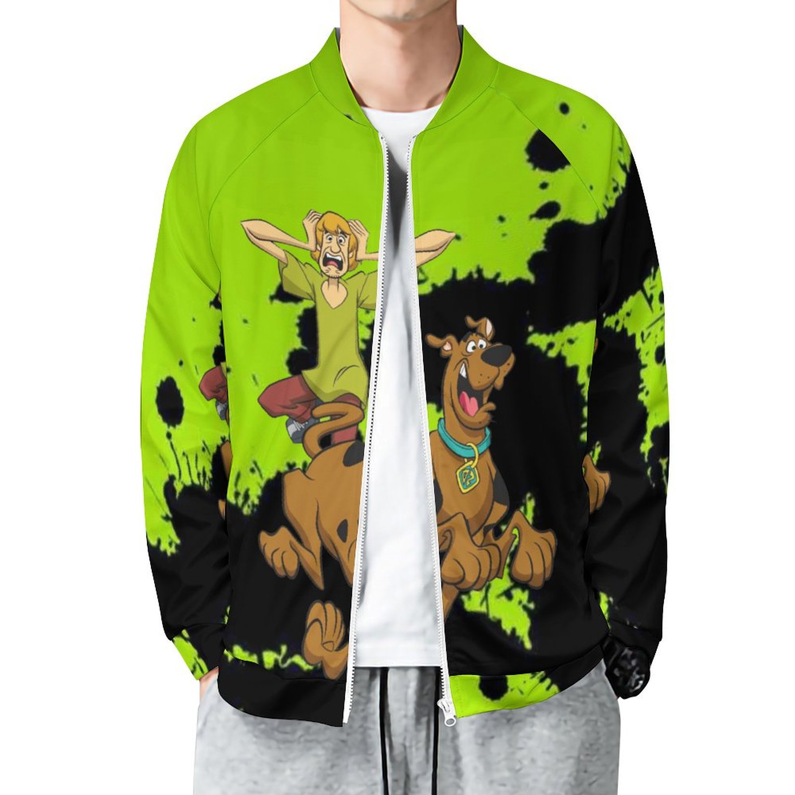 Scooby Doo Shaggy Fashion Jacket Mens Windbreaker Coat Lightweight ...