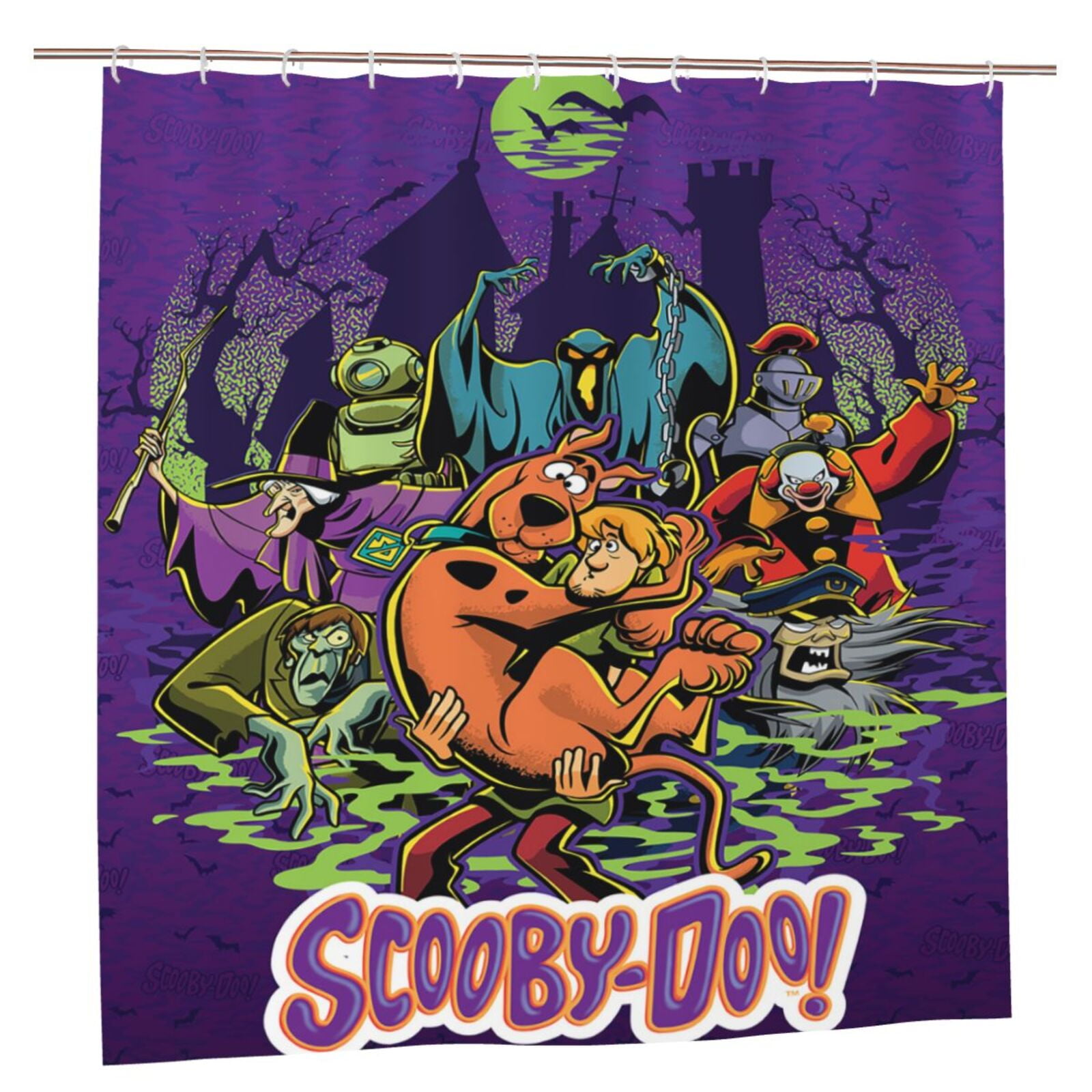 Scooby Doo Shower Curtain 72x72 In With Snap In Liner Waterproof ...